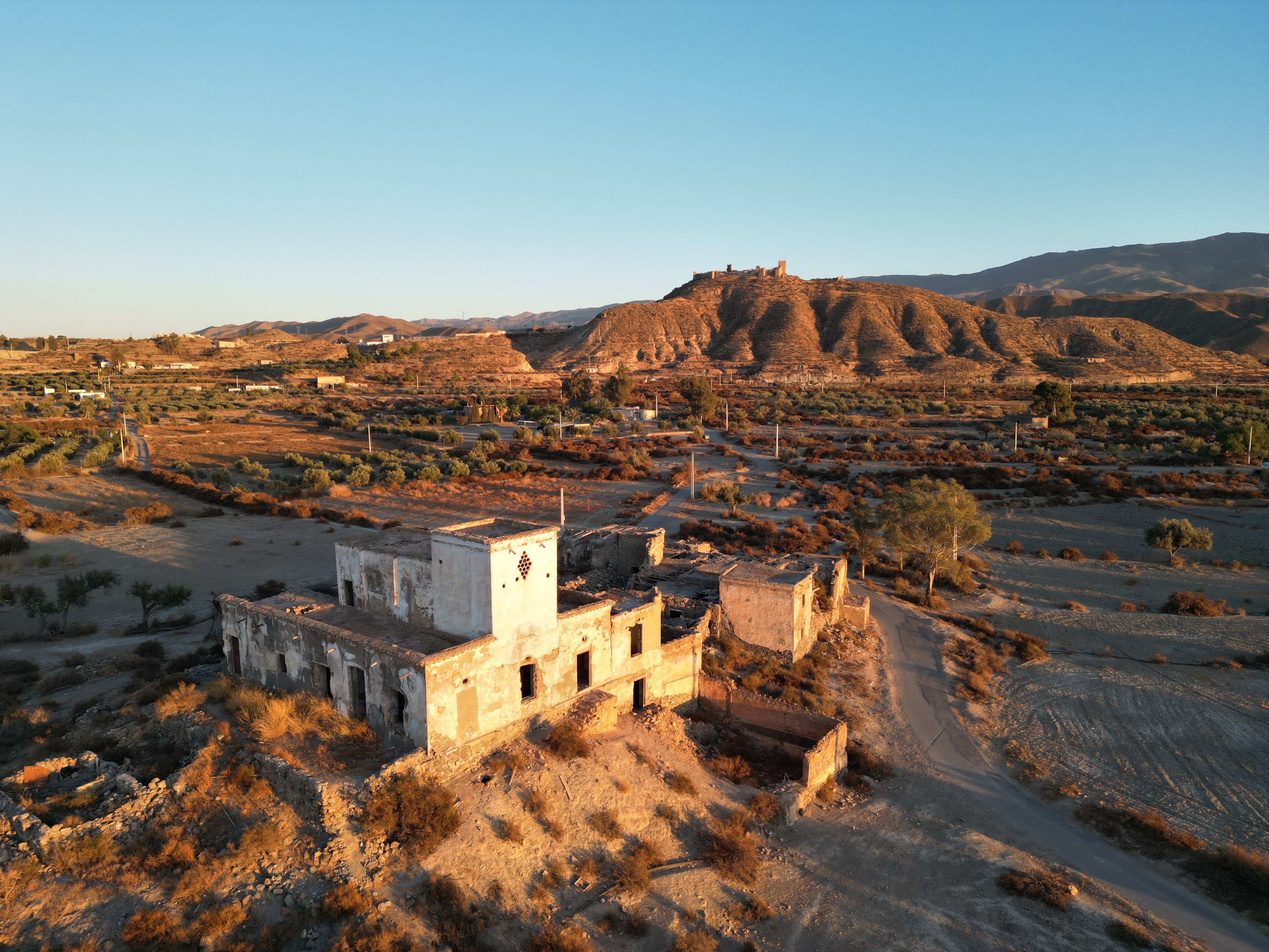 Aerial View of an Abandoned Building in a Desert · Free Stock Photo