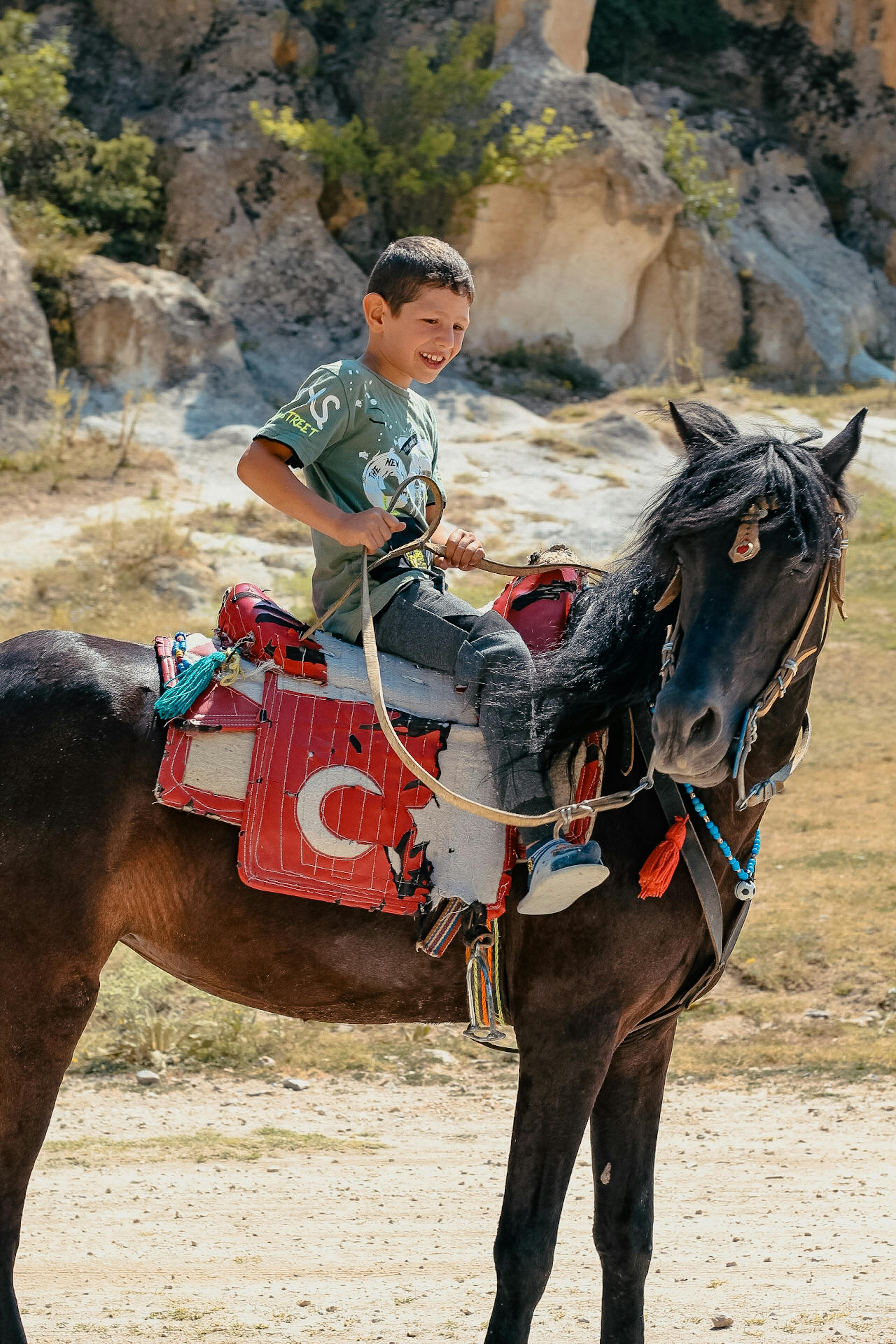 Boy Riding Horse in Mountains · Free Stock Photo