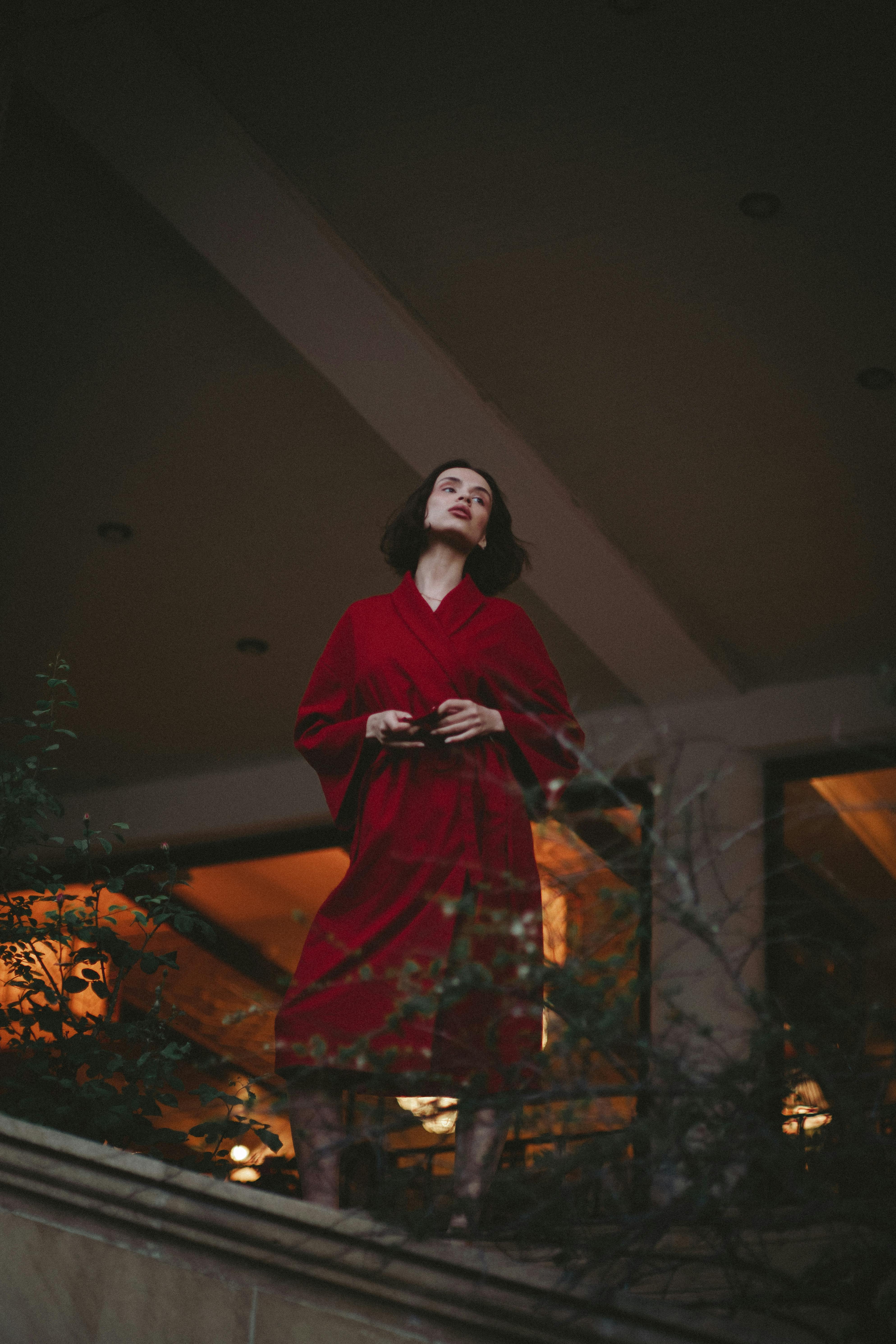 Woman in Red Bathrobe · Free Stock Photo