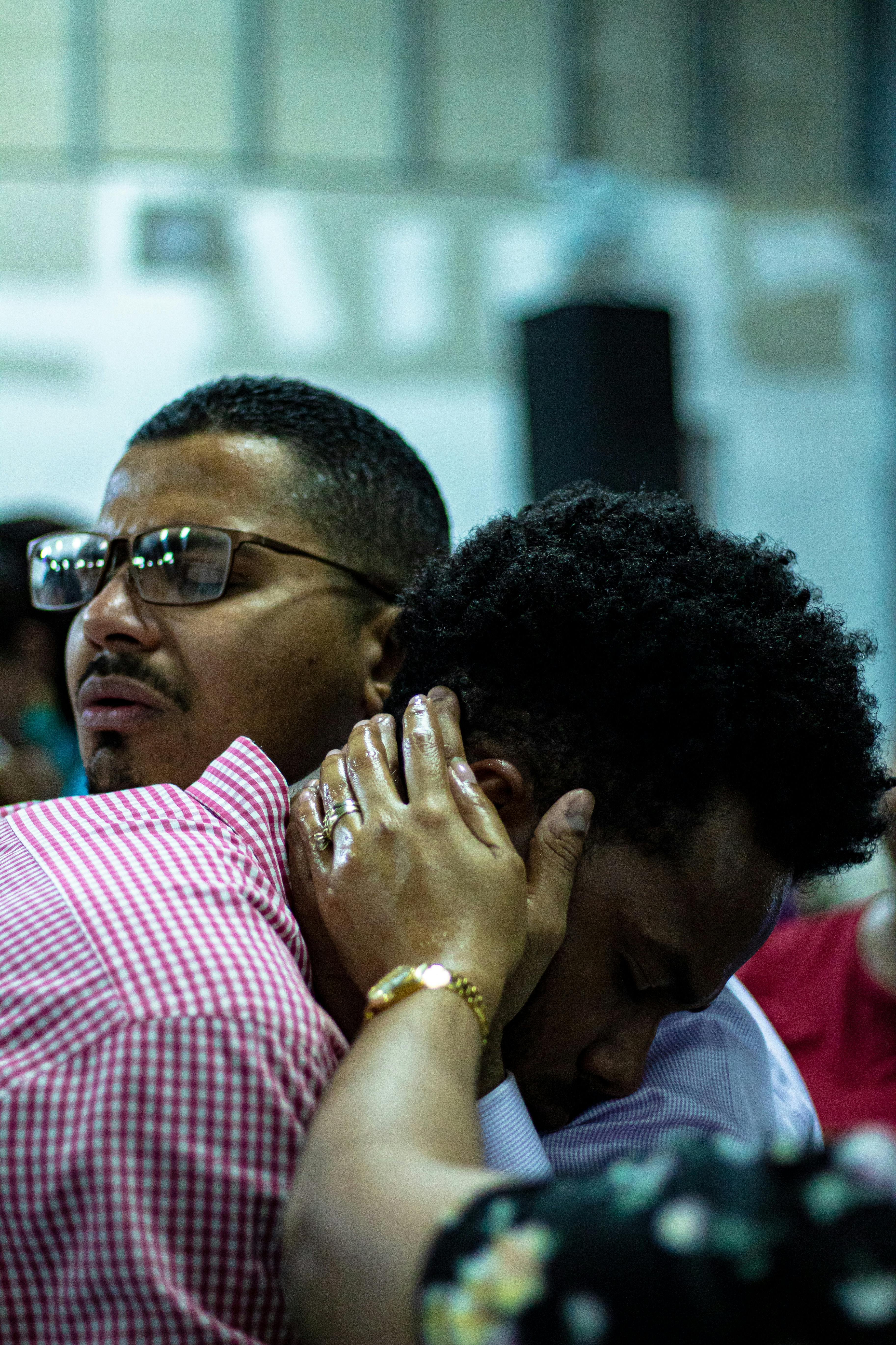 Woman Hands over Crying Men Faces · Free Stock Photo