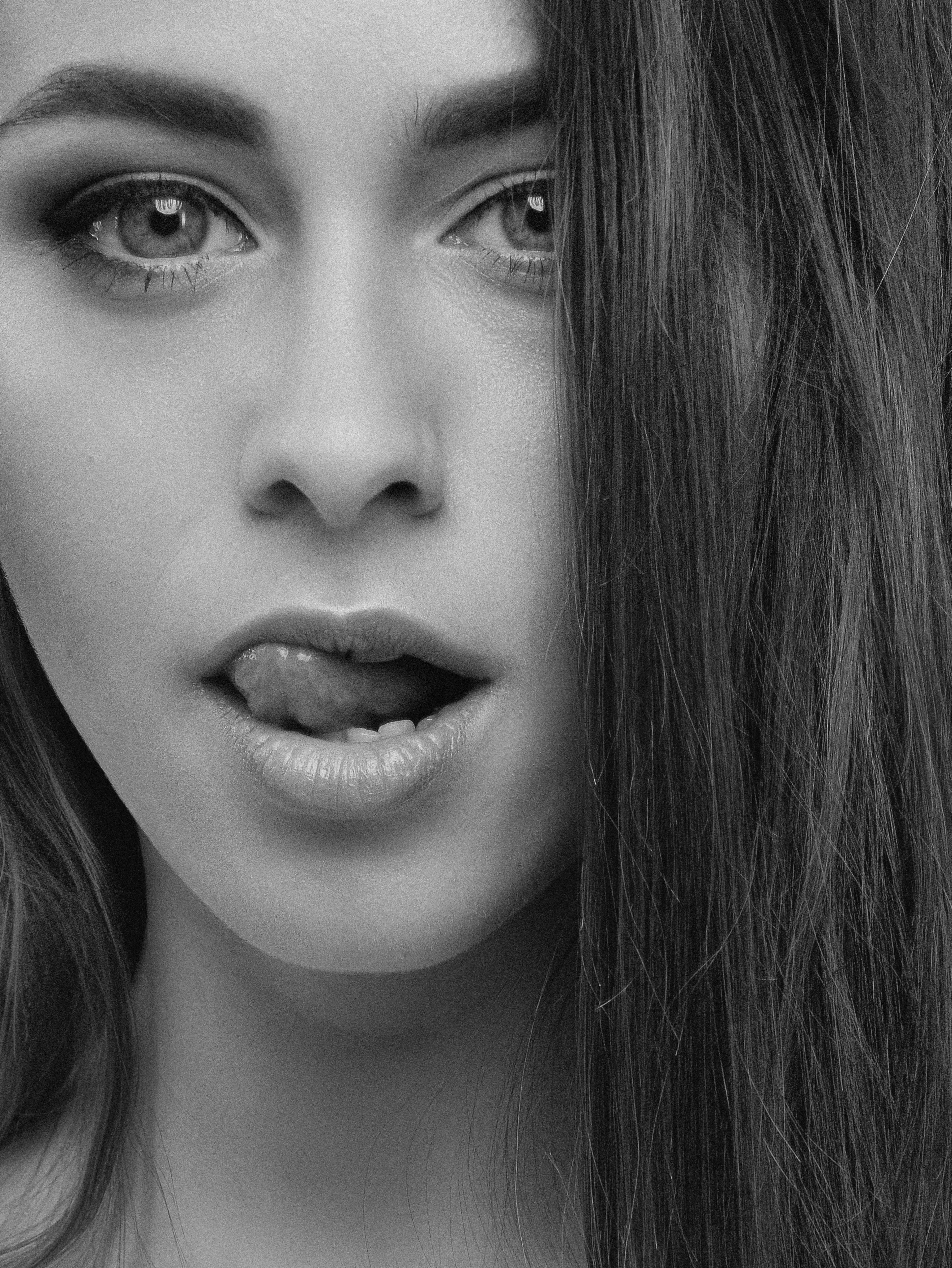 Grayscale Portrait of a Woman · Free Stock Photo