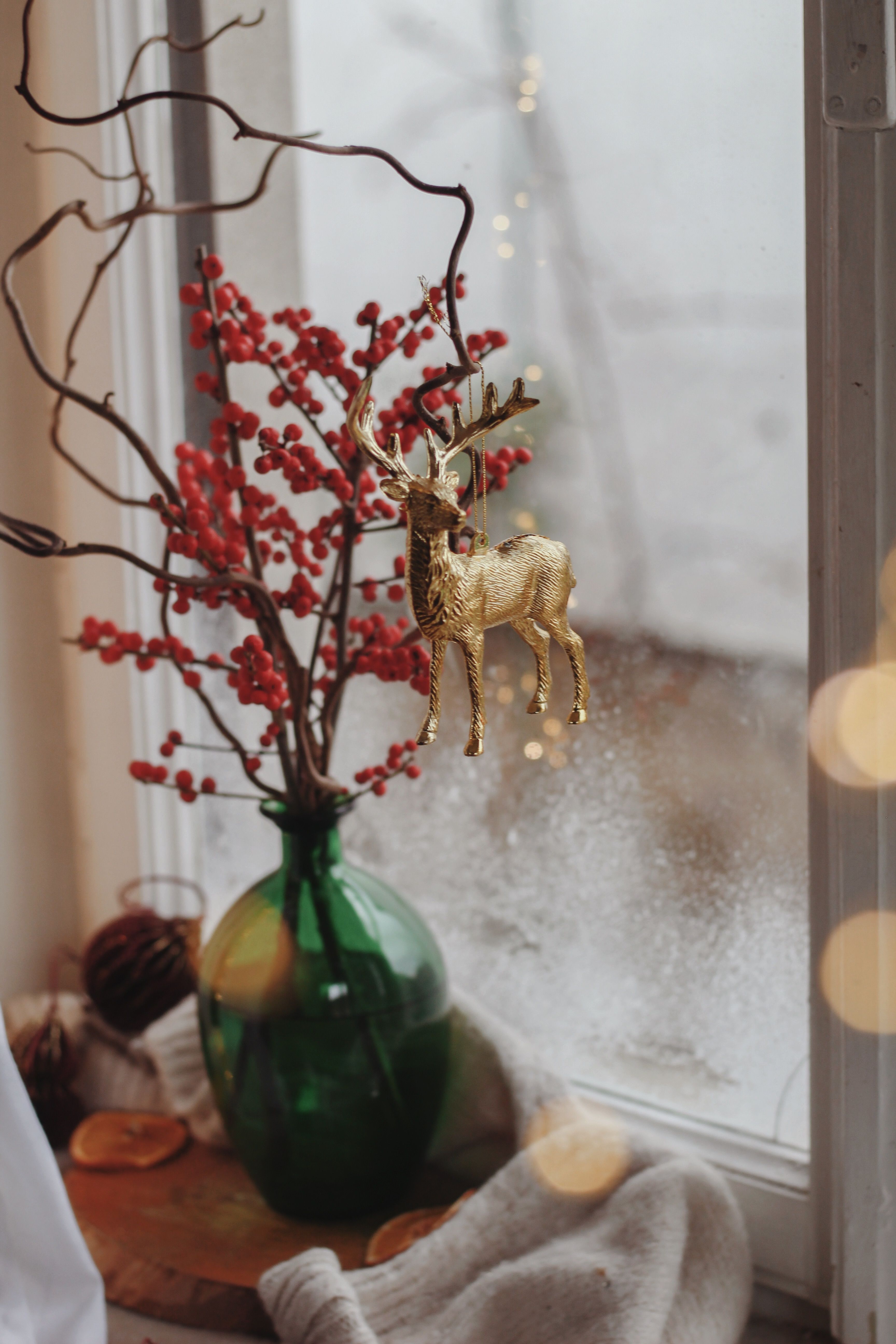 Decorative Twigs in a Glass Vase Standing on a Window Sill · Free Stock ...