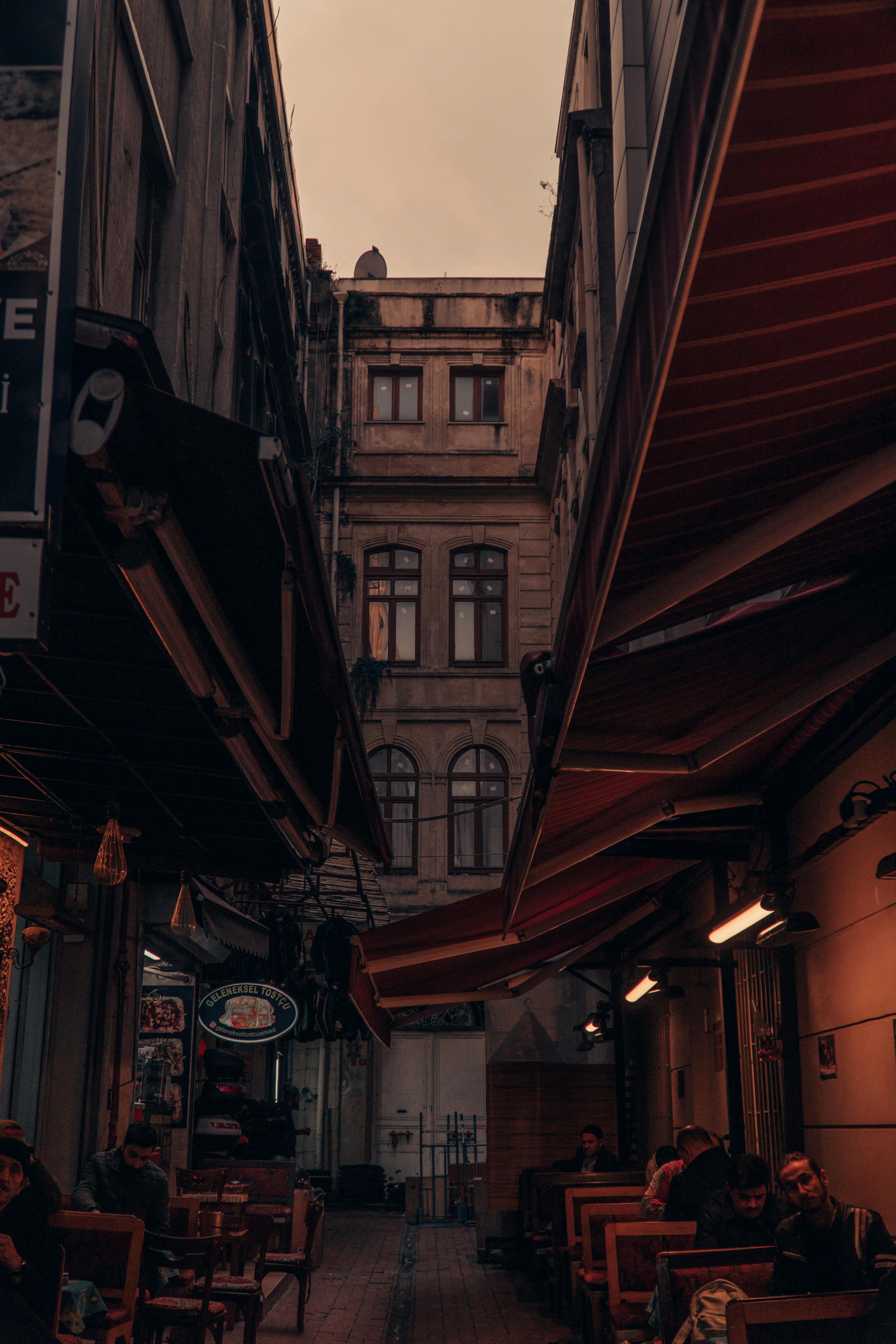 Restaurants in Town Alley · Free Stock Photo