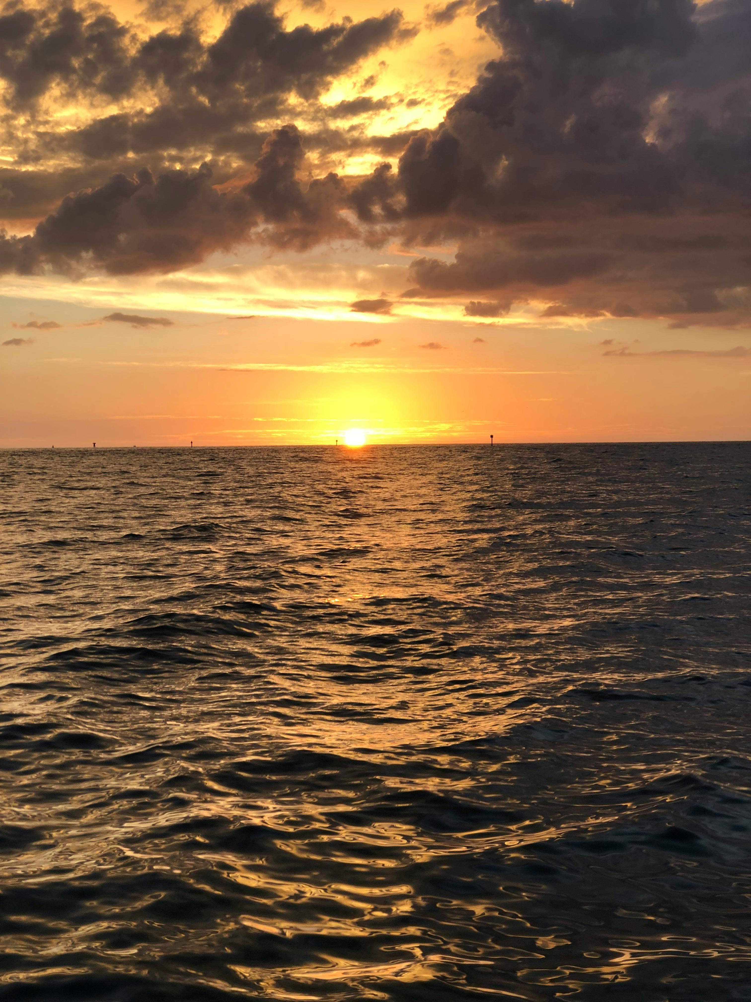 Dark Body of Water During Sunset · Free Stock Photo