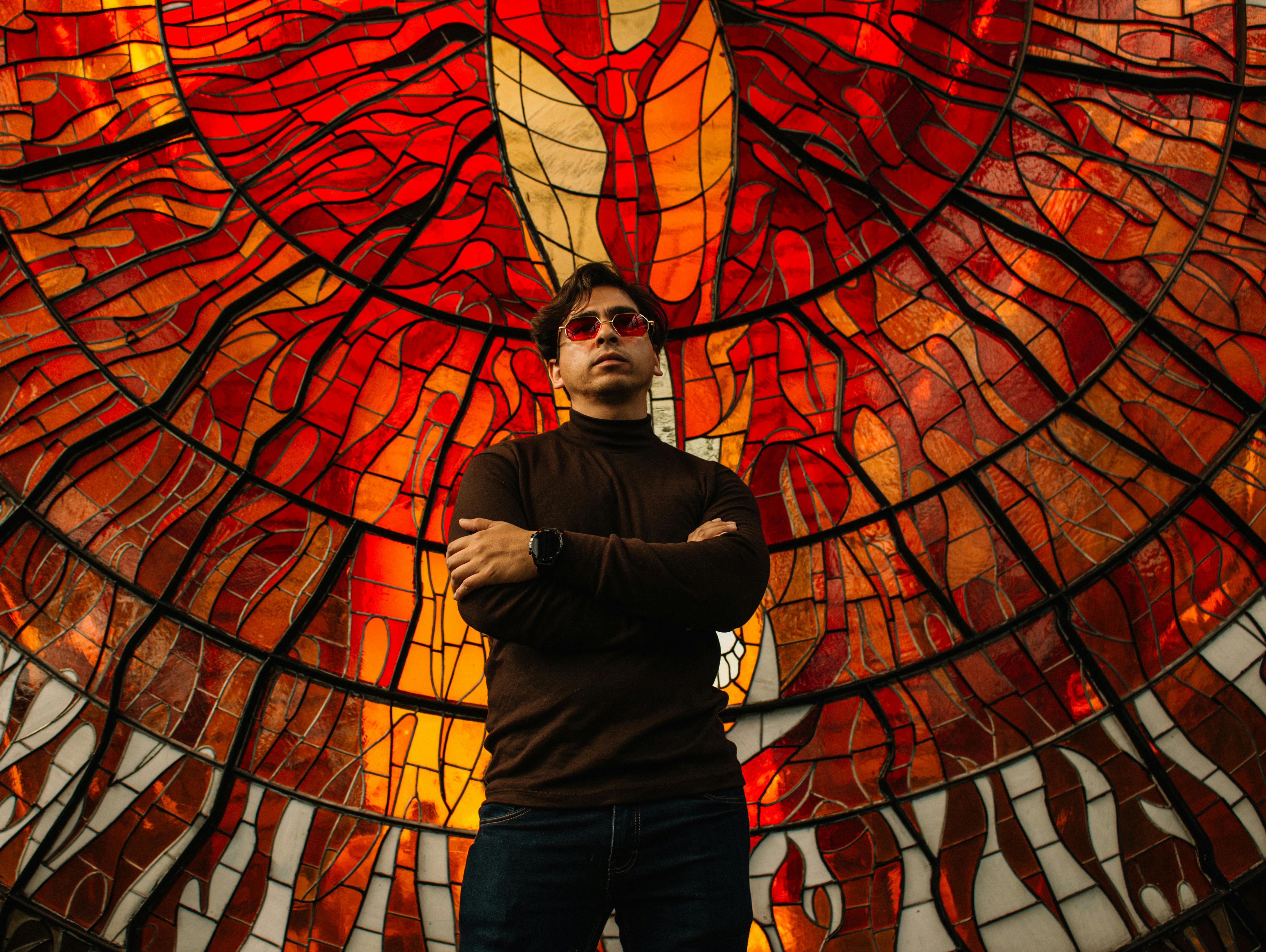 Man against Stained Glass · Free Stock Photo