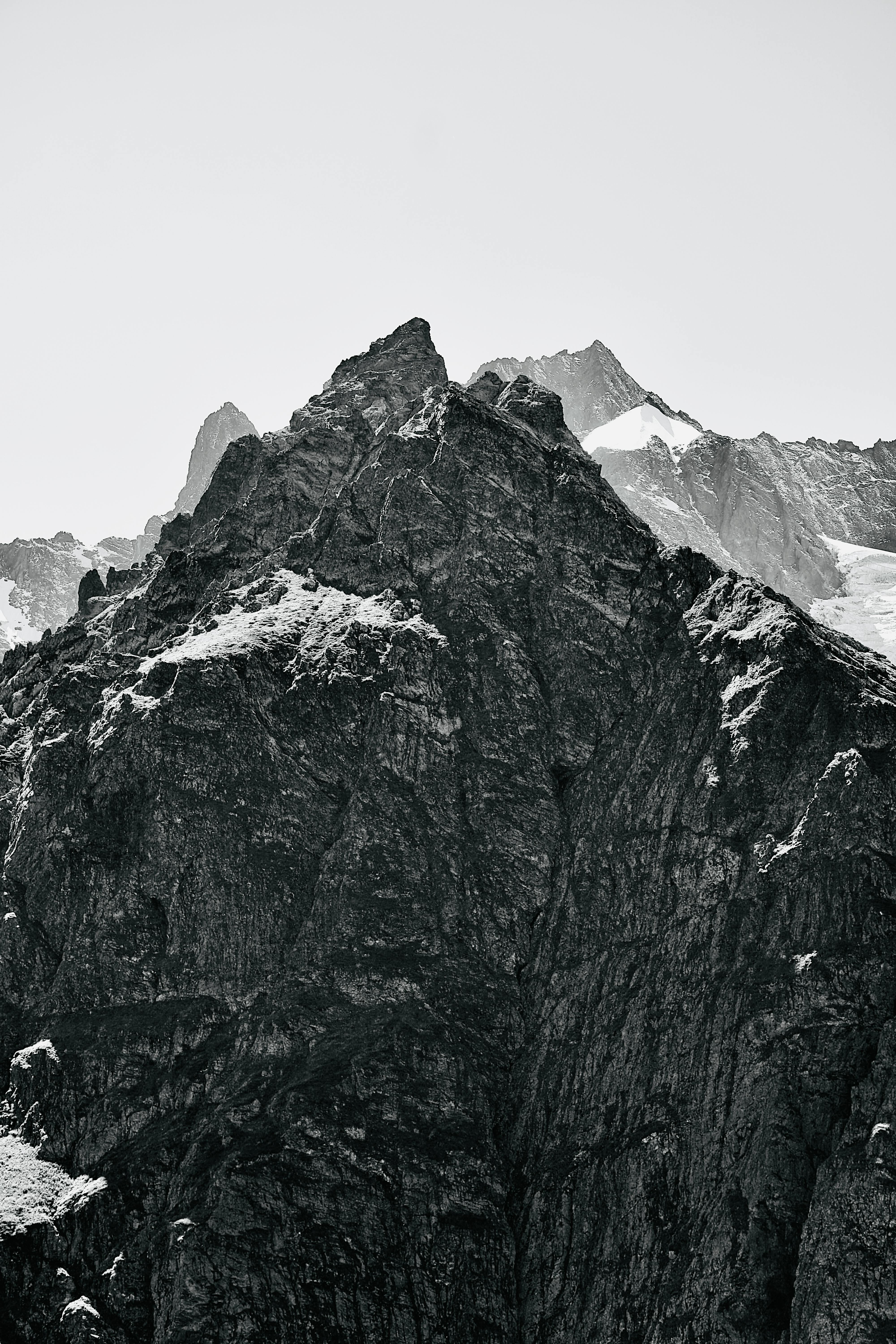 Black and White Photo of Mountains · Free Stock Photo