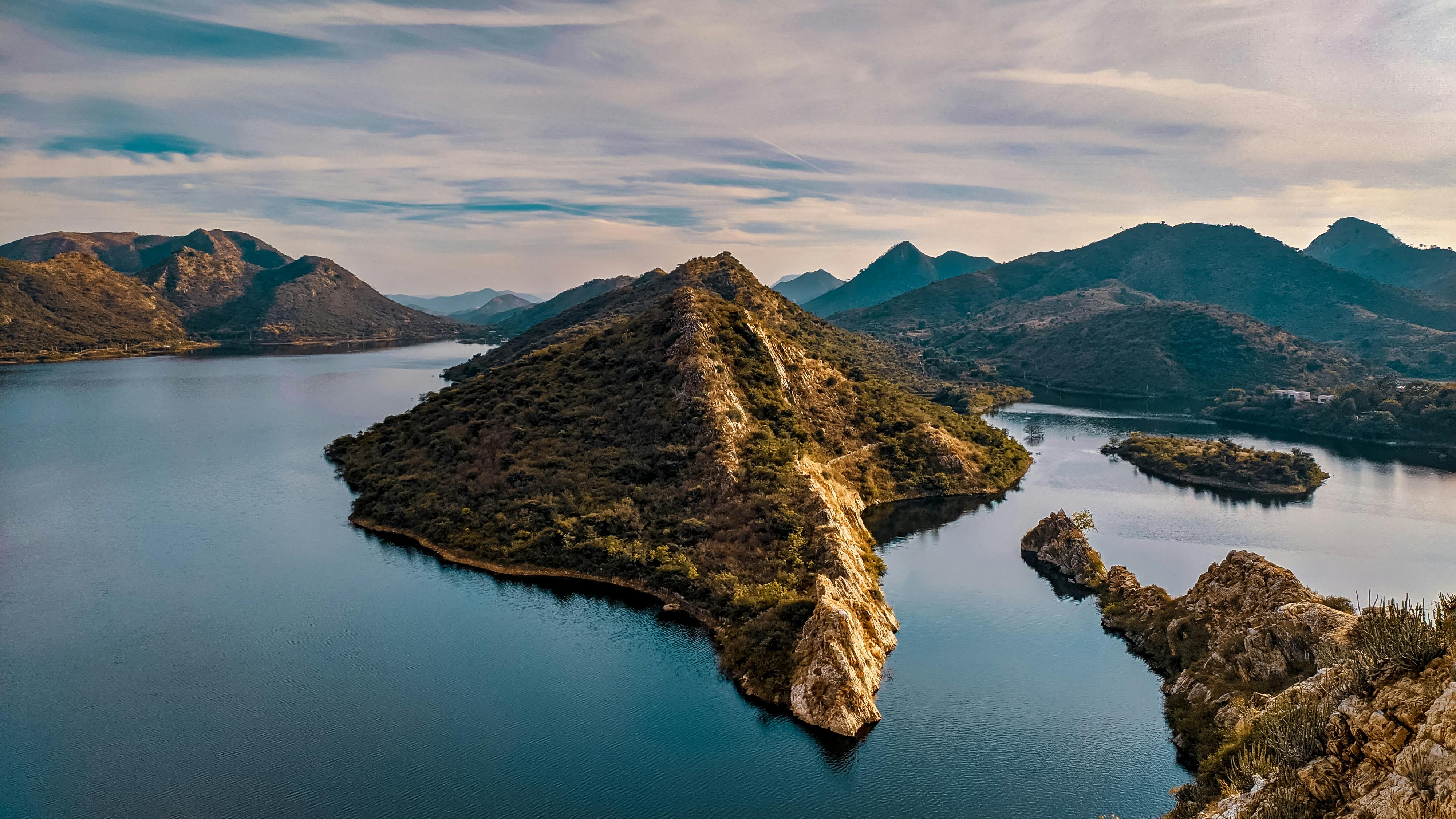 Drone Photography of Mountains near Ocean · Free Stock Photo