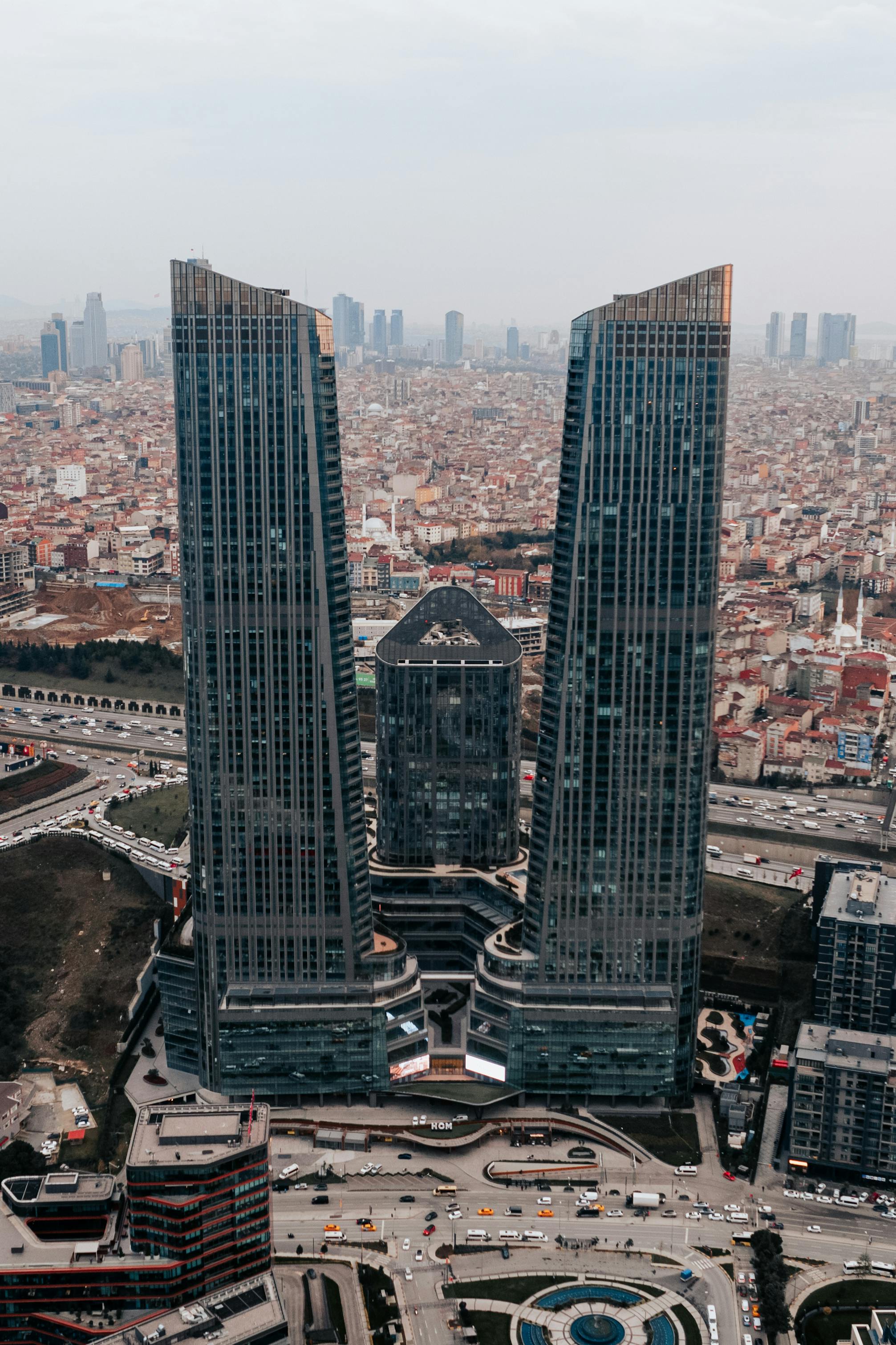 Street Lights in Between City Buildings · Free Stock Photo