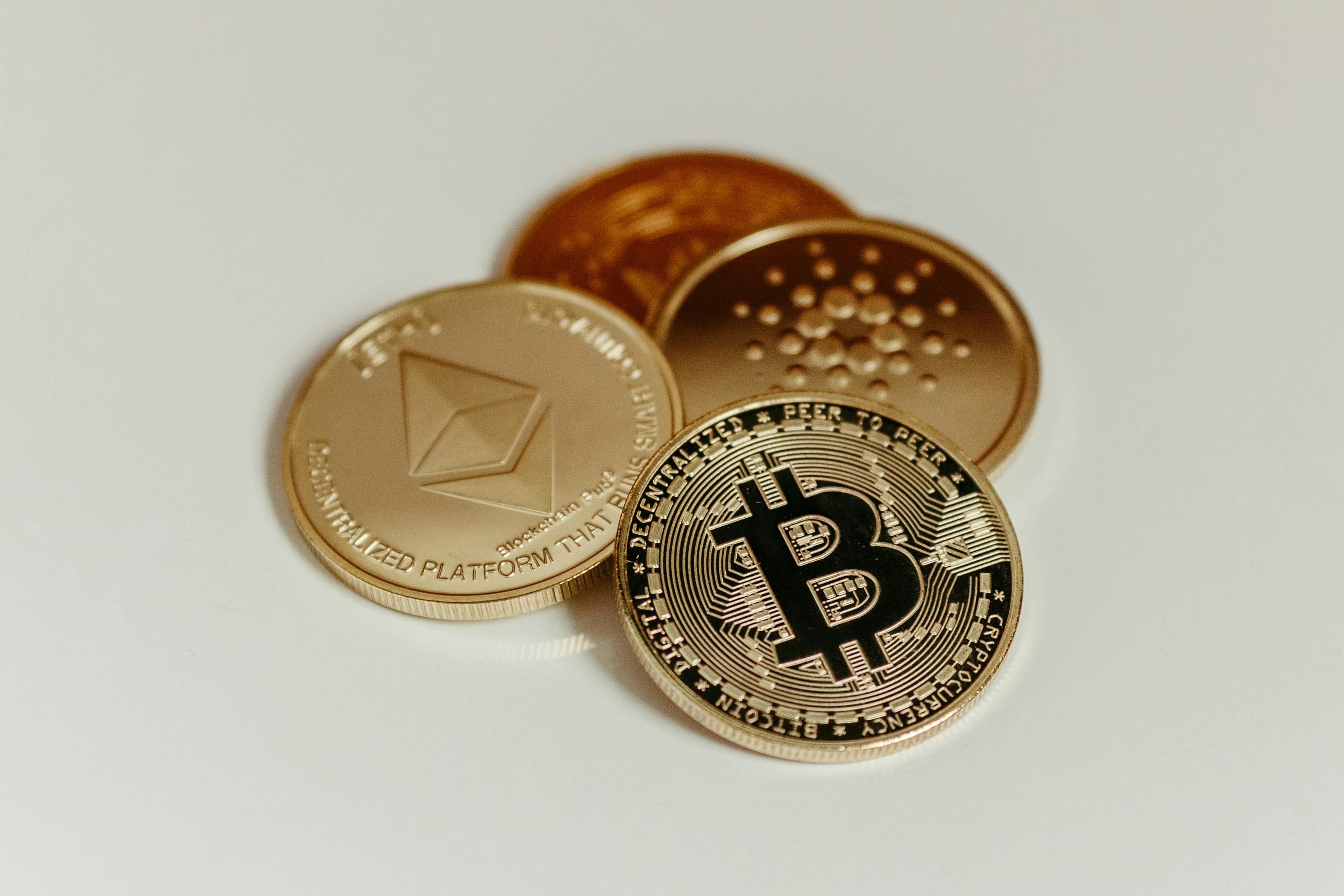 Few Coins Representing Cryptocurrency · Free Stock Photo