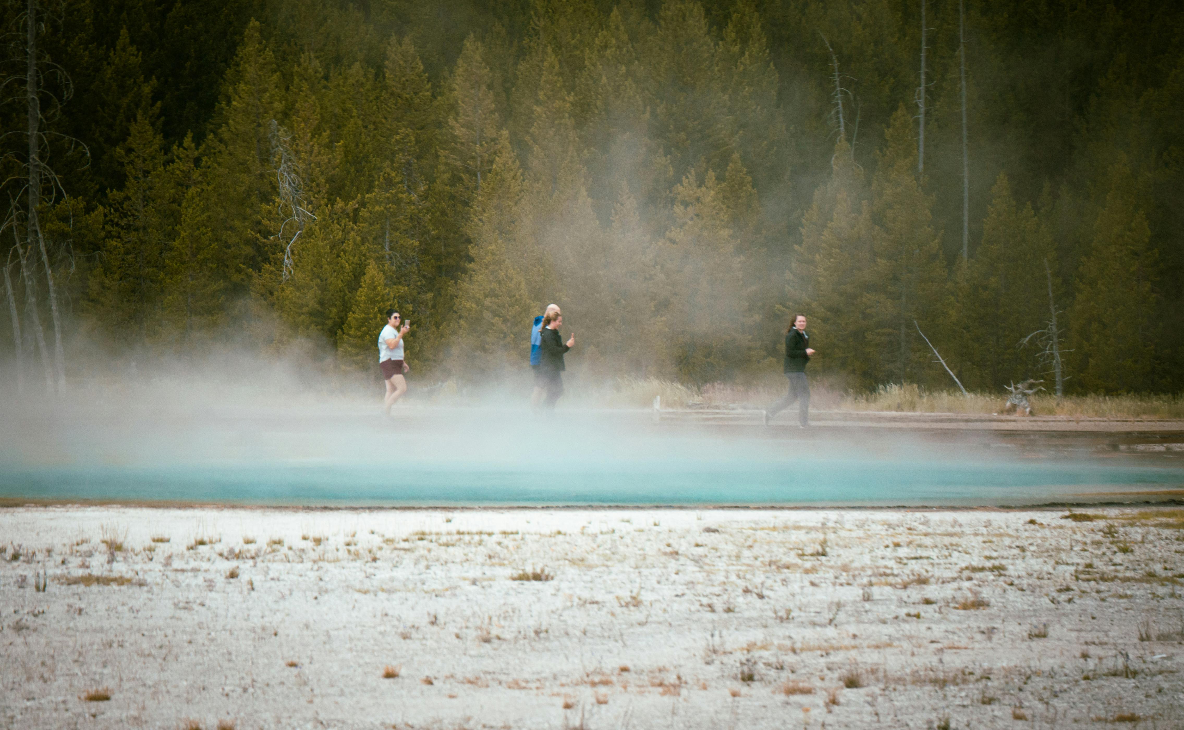 People Walking at Hot Springs · Free Stock Photo