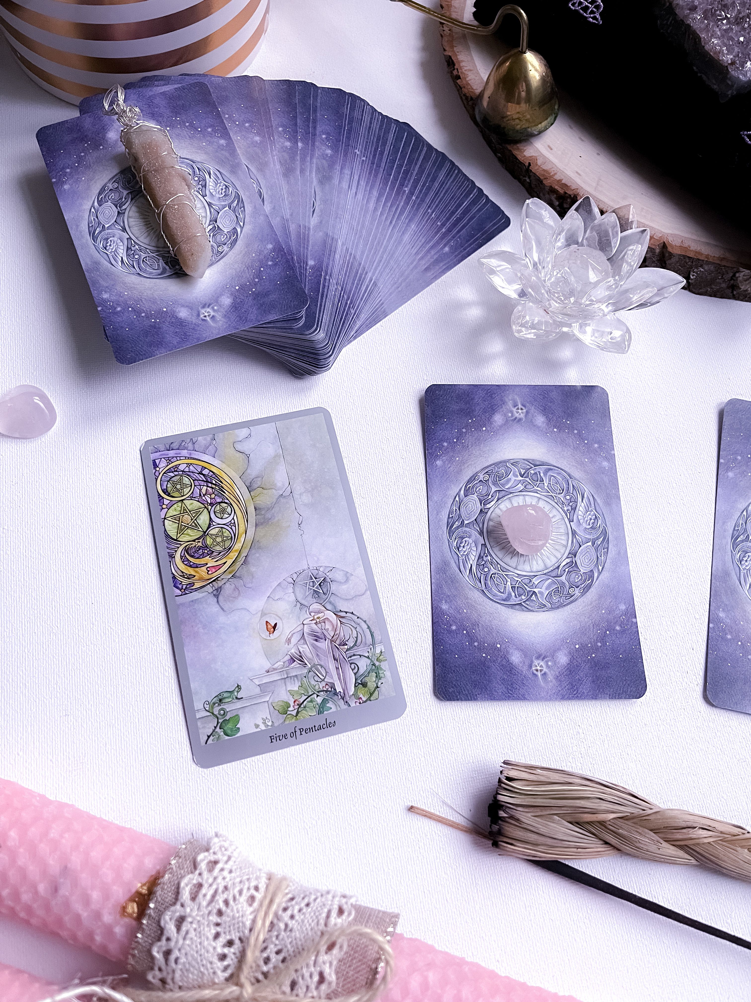 Tarot Card with Flowers on Background · Free Stock Photo