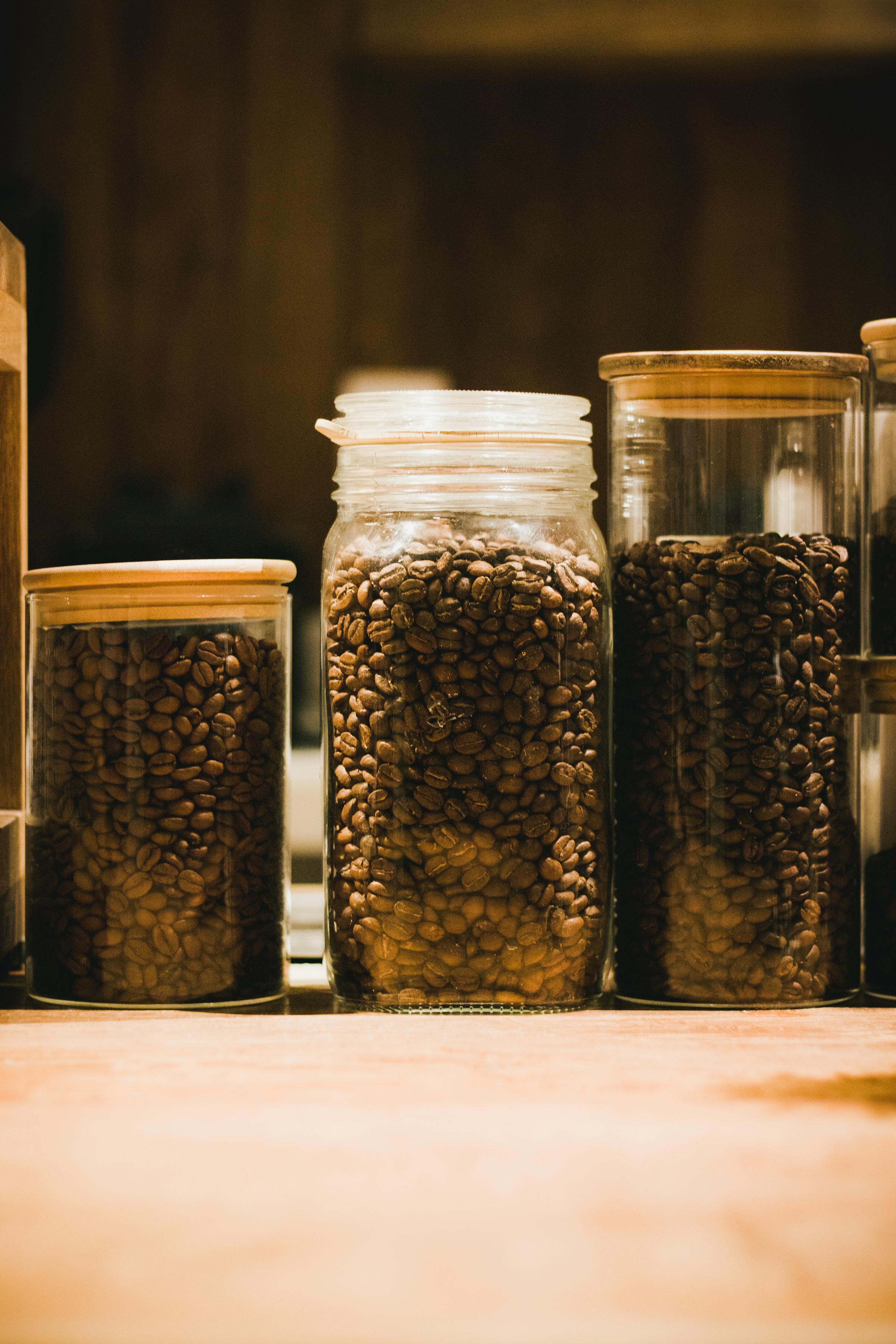 Jars With Coffee Beans Inside · Free Stock Photo