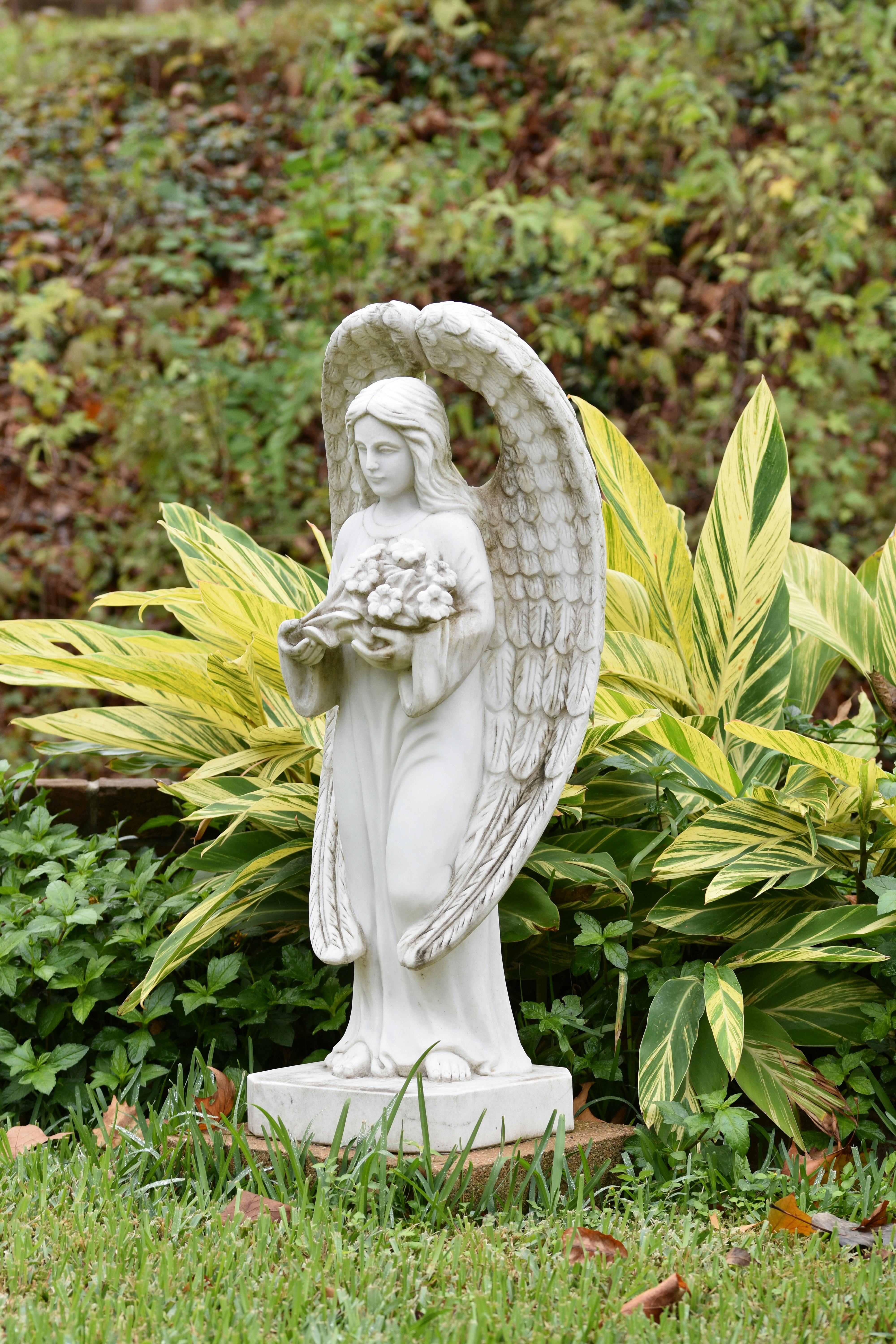 Sculpture of Angel on Grass · Free Stock Photo