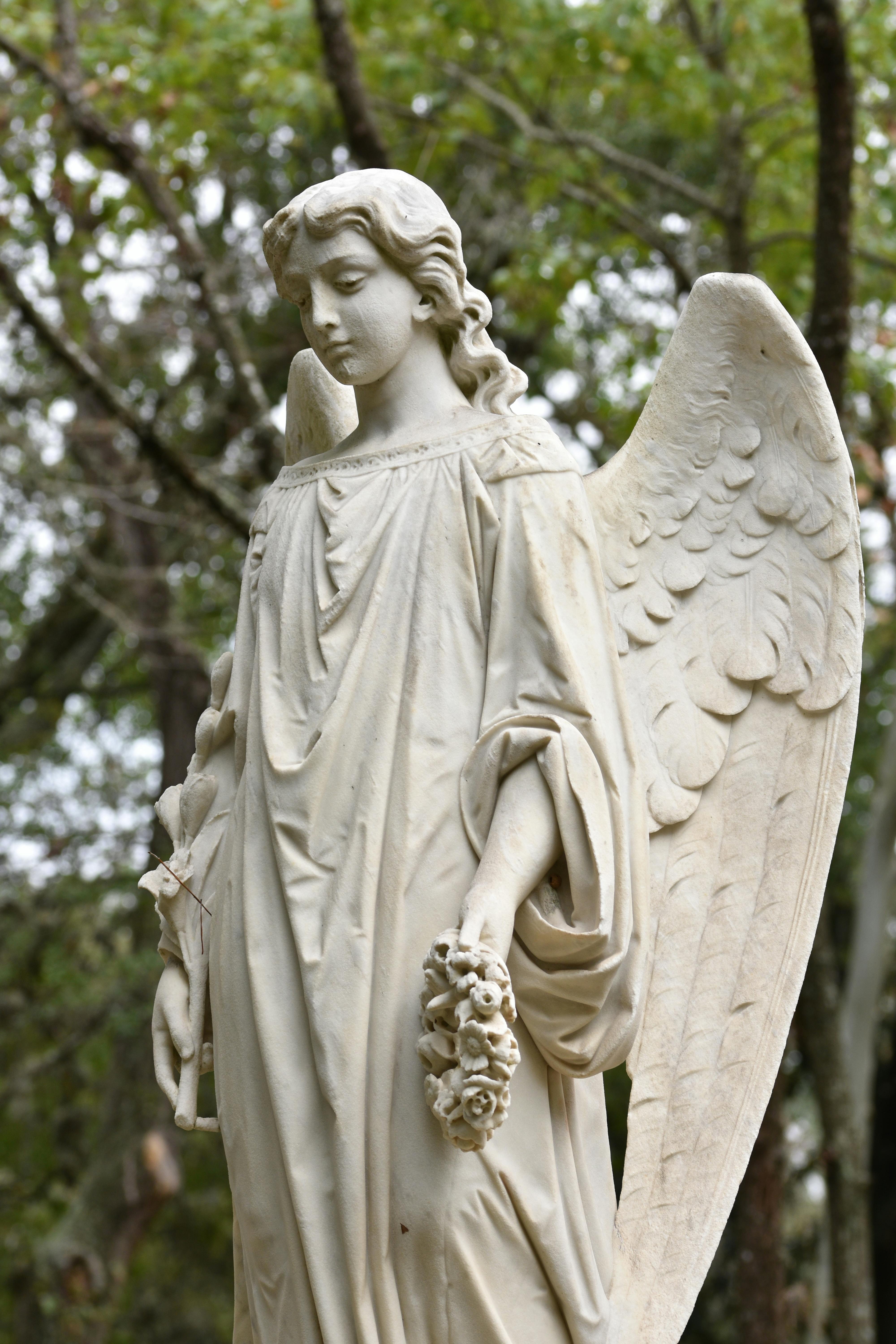 Stone Angel Statue in Park · Free Stock Photo