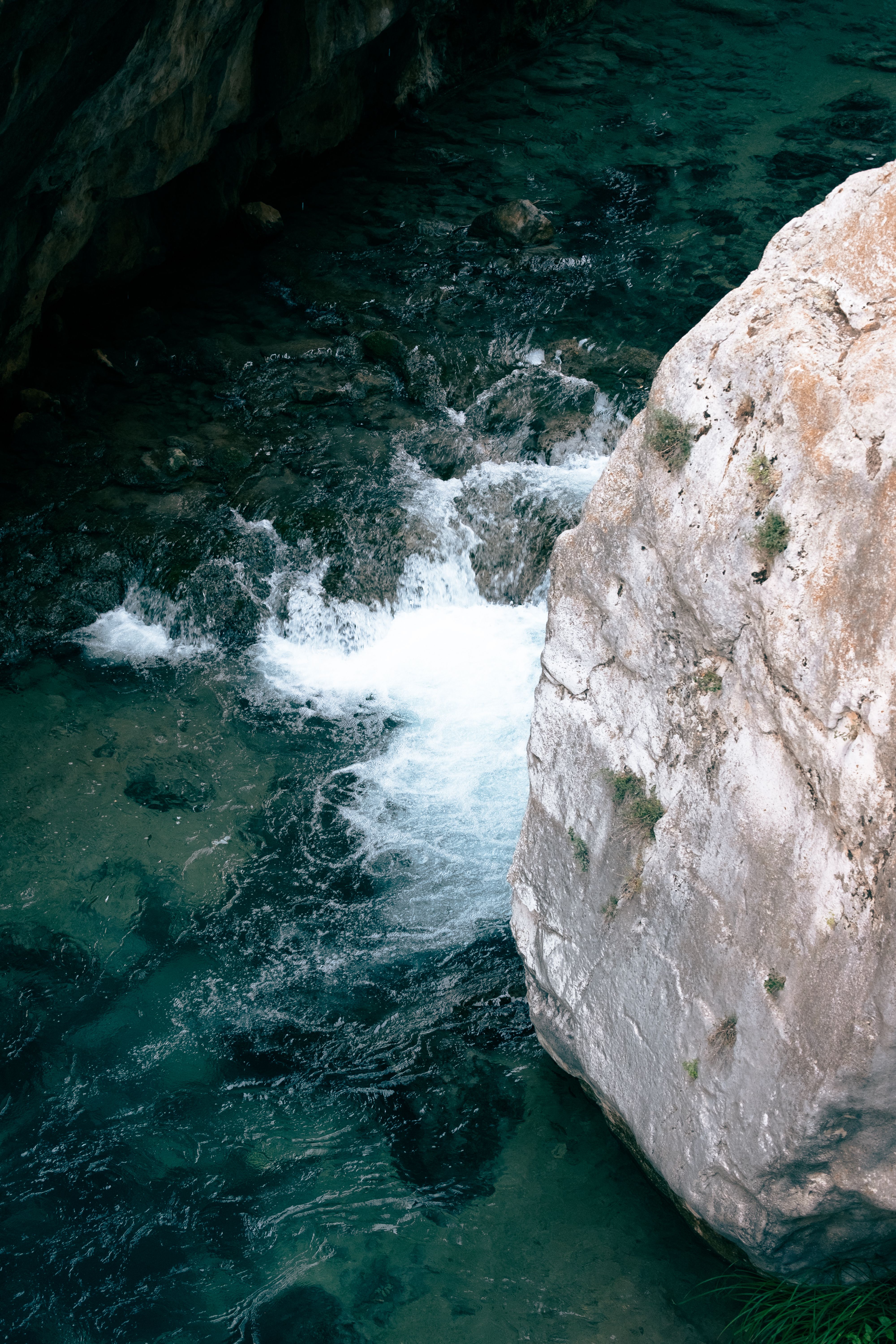Rock Formation over Cascade on River · Free Stock Photo