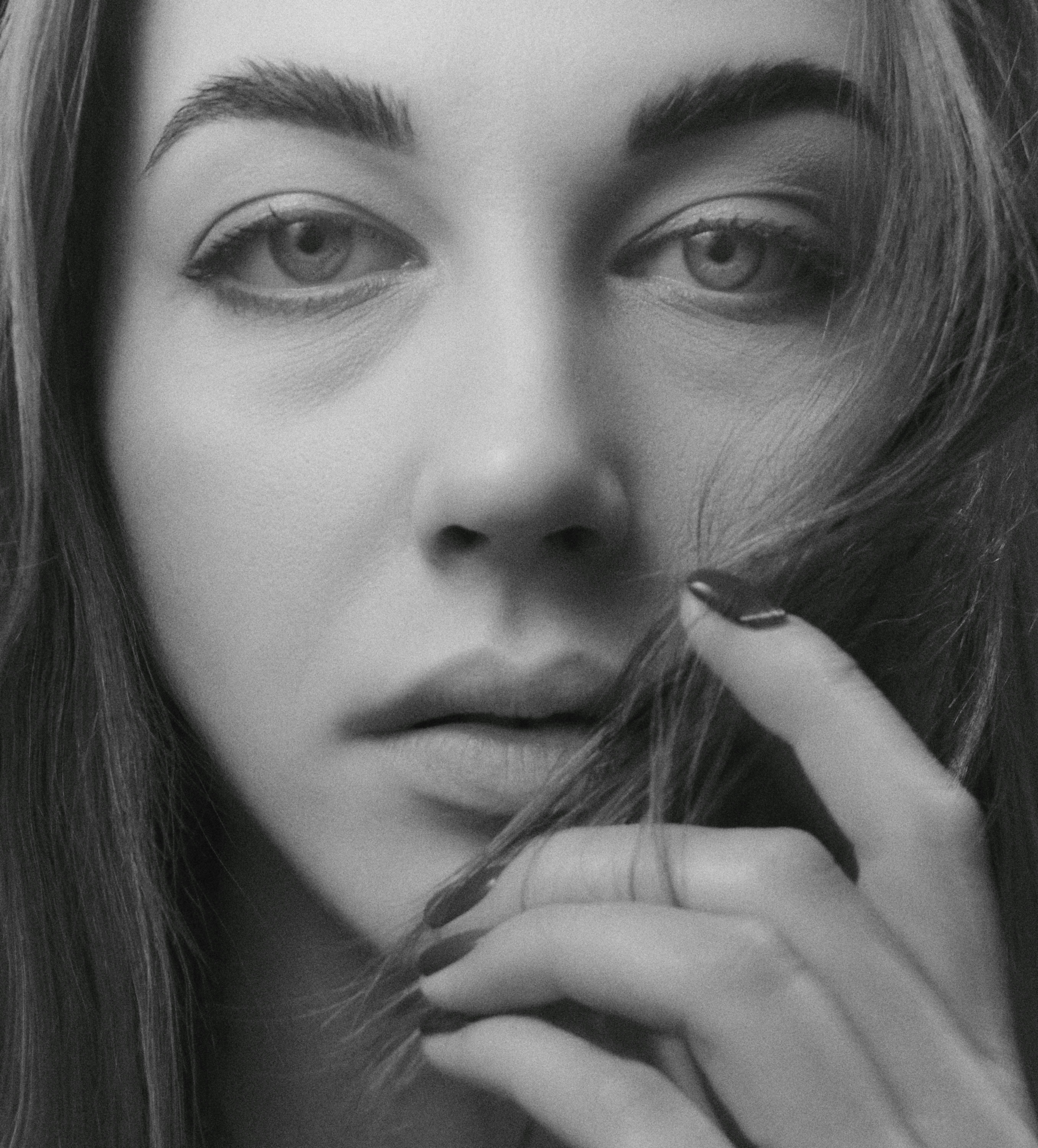 Grayscale Portrait of a Woman · Free Stock Photo