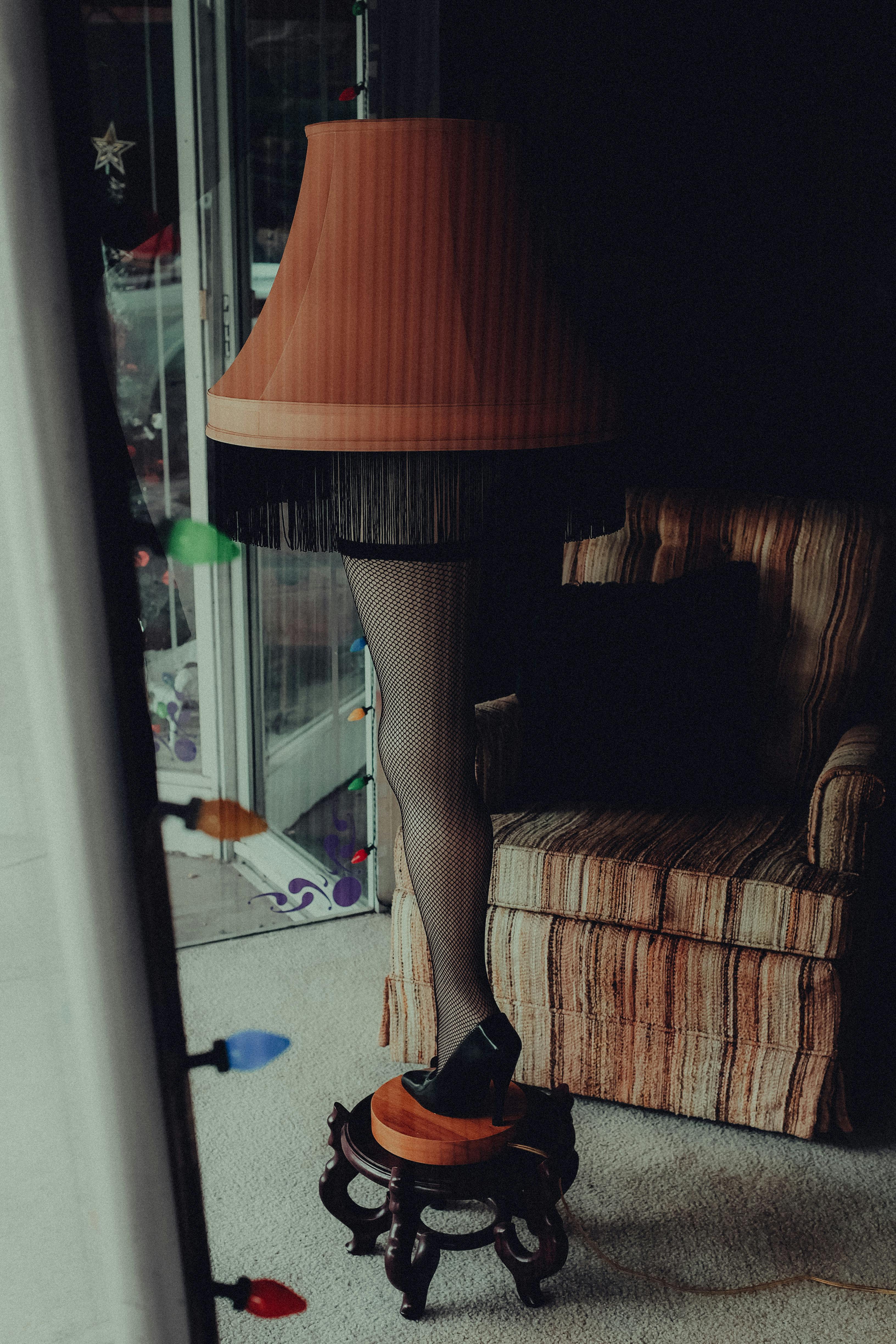 Abstract Leg Lamp on Stool · Free Stock Photo