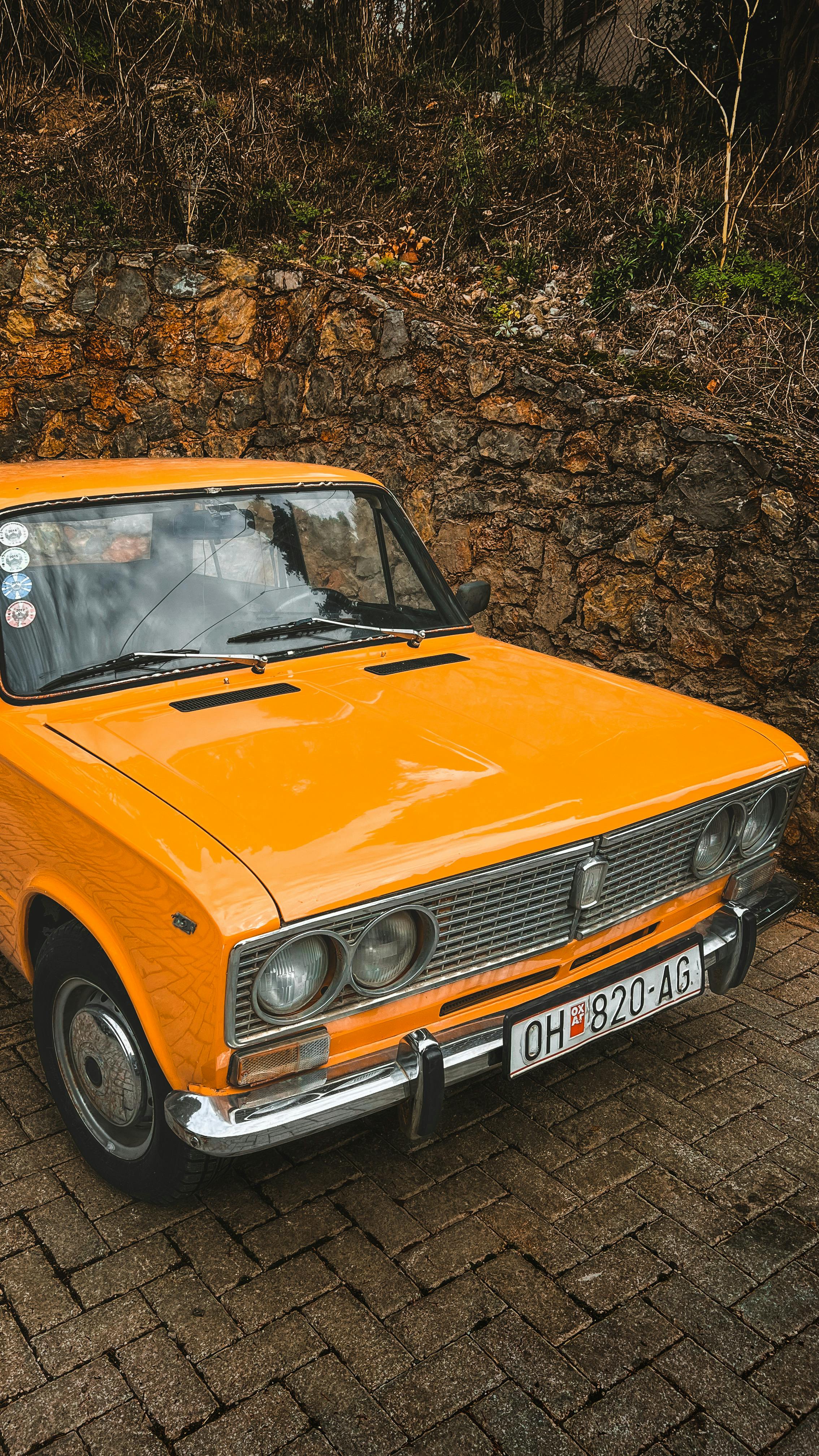 Vintage Yellow Lada Car · Free Stock Photo