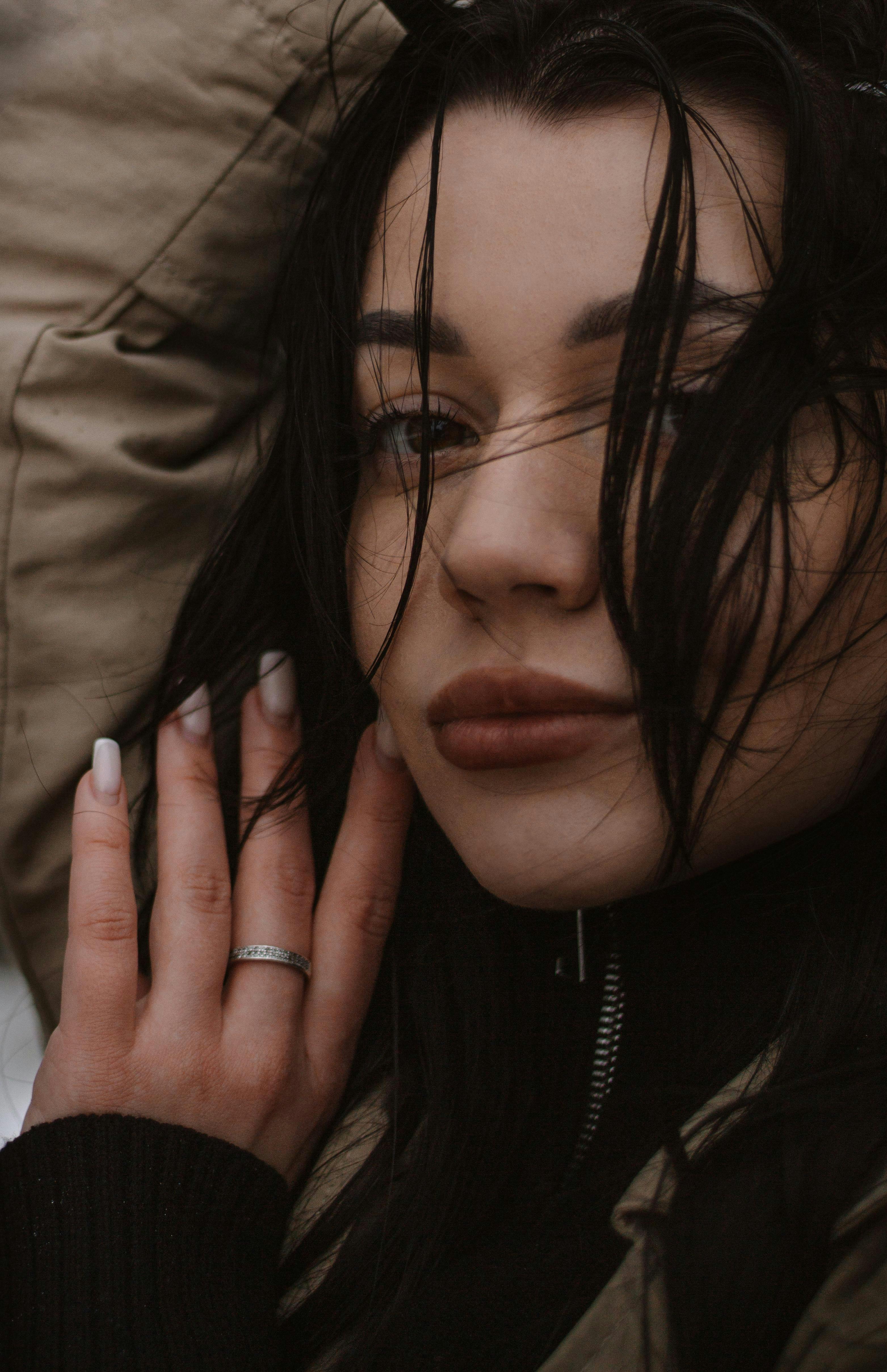 Woman with Hair Covering Face · Free Stock Photo
