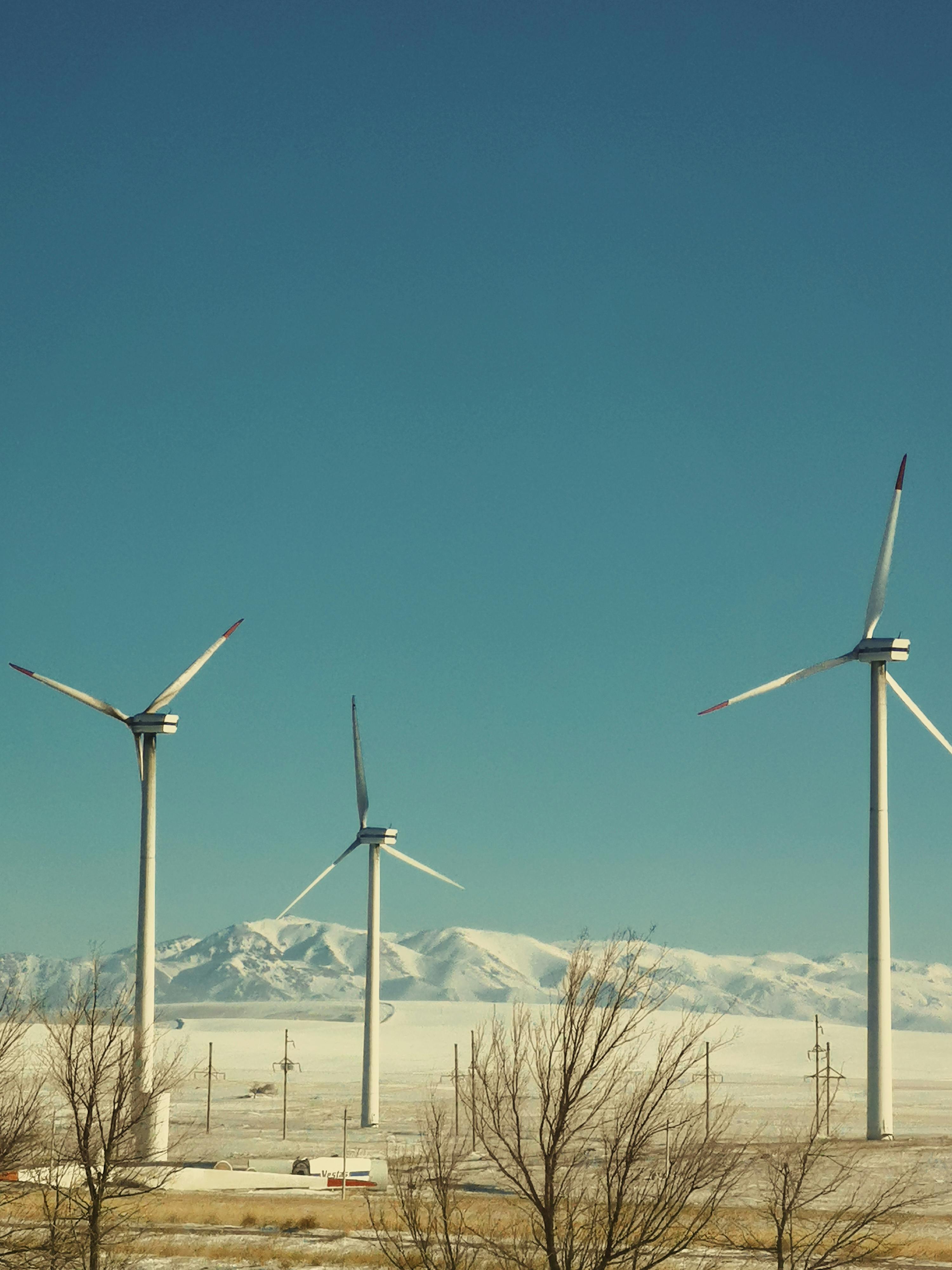 Wind Turbines in Sandy Desert · Free Stock Photo