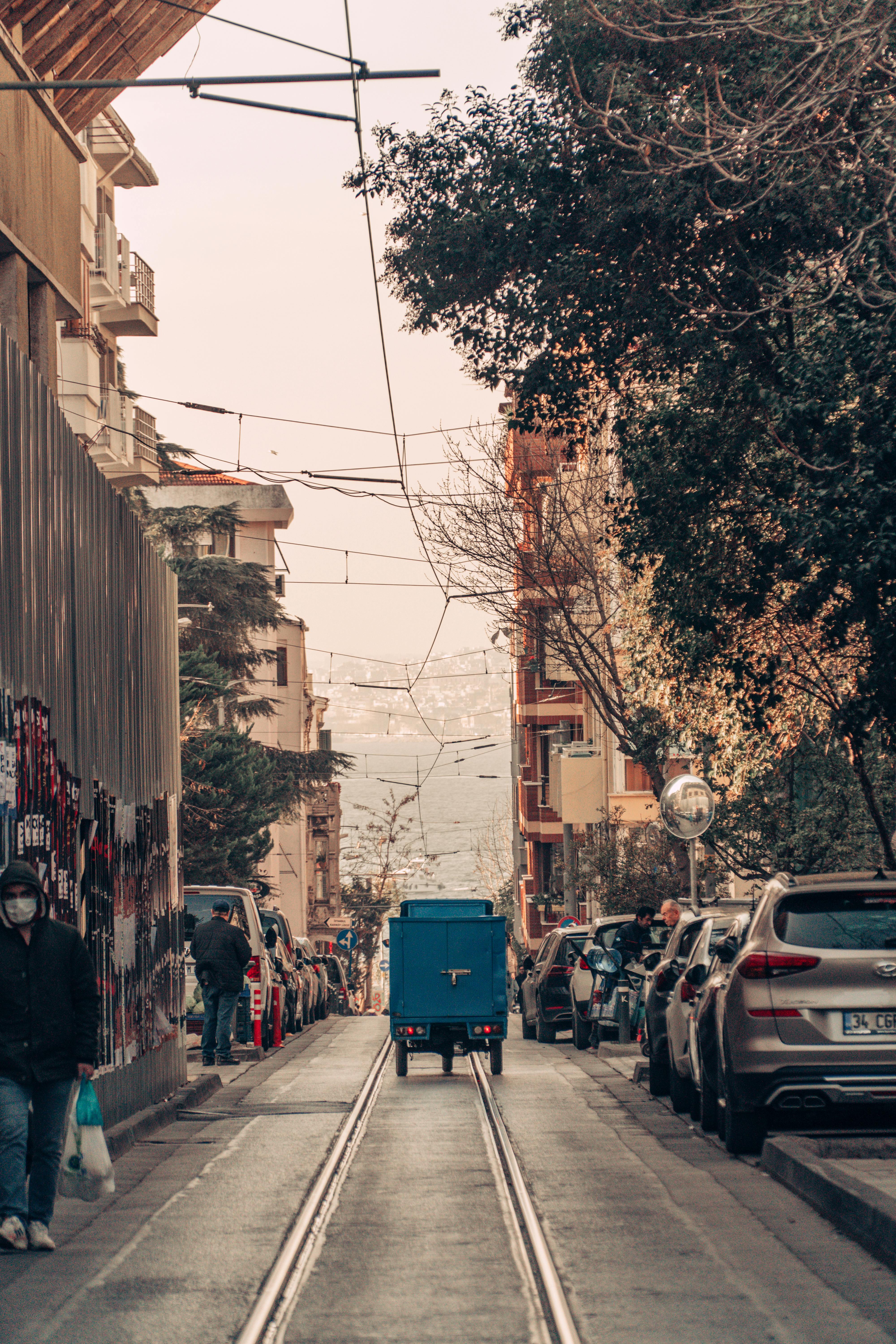 Railway on Street in Town · Free Stock Photo