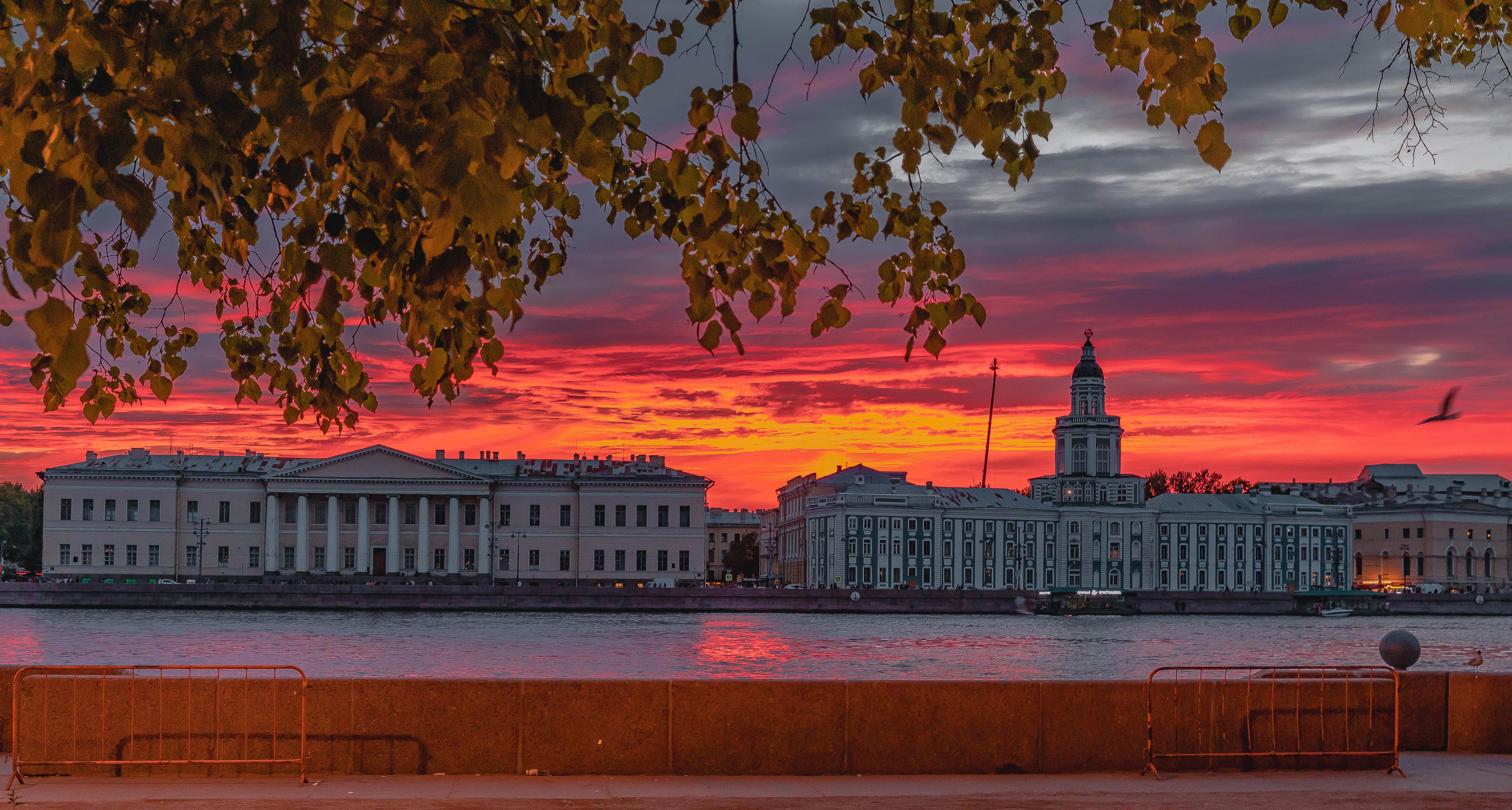 Red Sunset above St Petersburg, Russia · Free Stock Photo