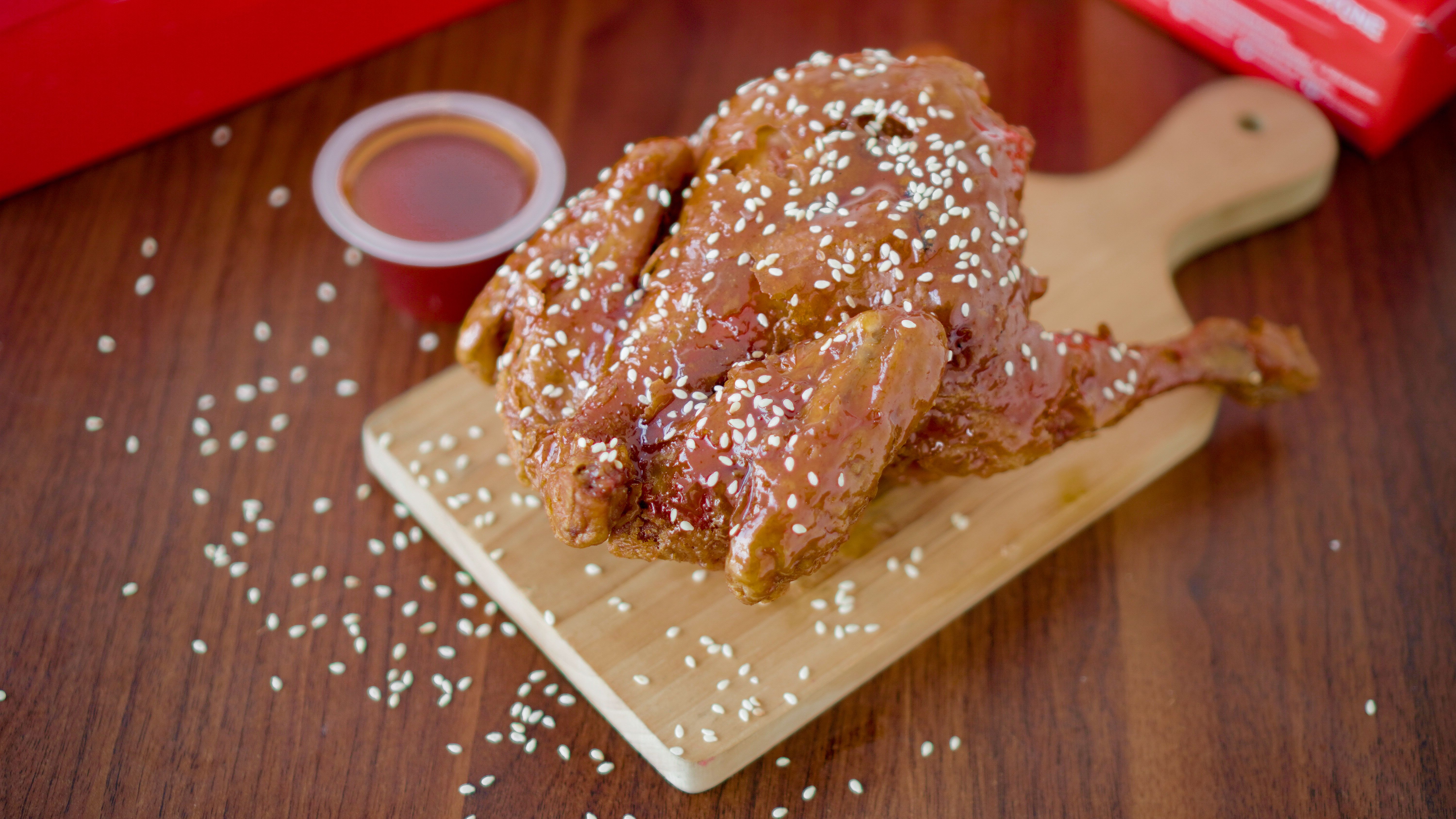 Whole Fried Chicken with Honey and Sesame Seeds · Free Stock Photo