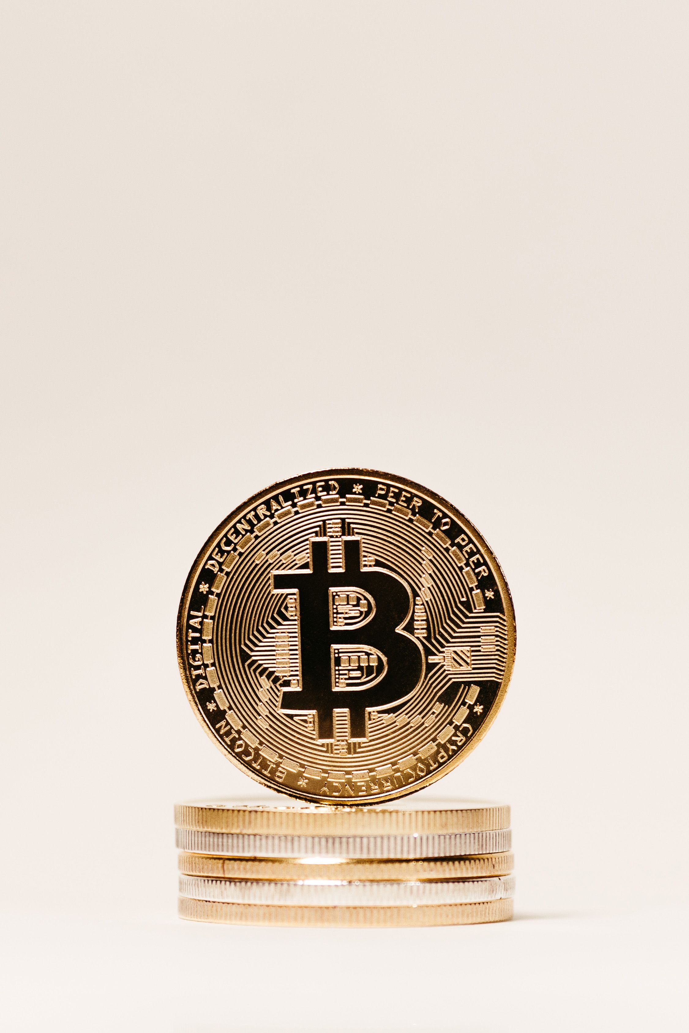 Gold Bitcoin Coin and Cash · Free Stock Photo