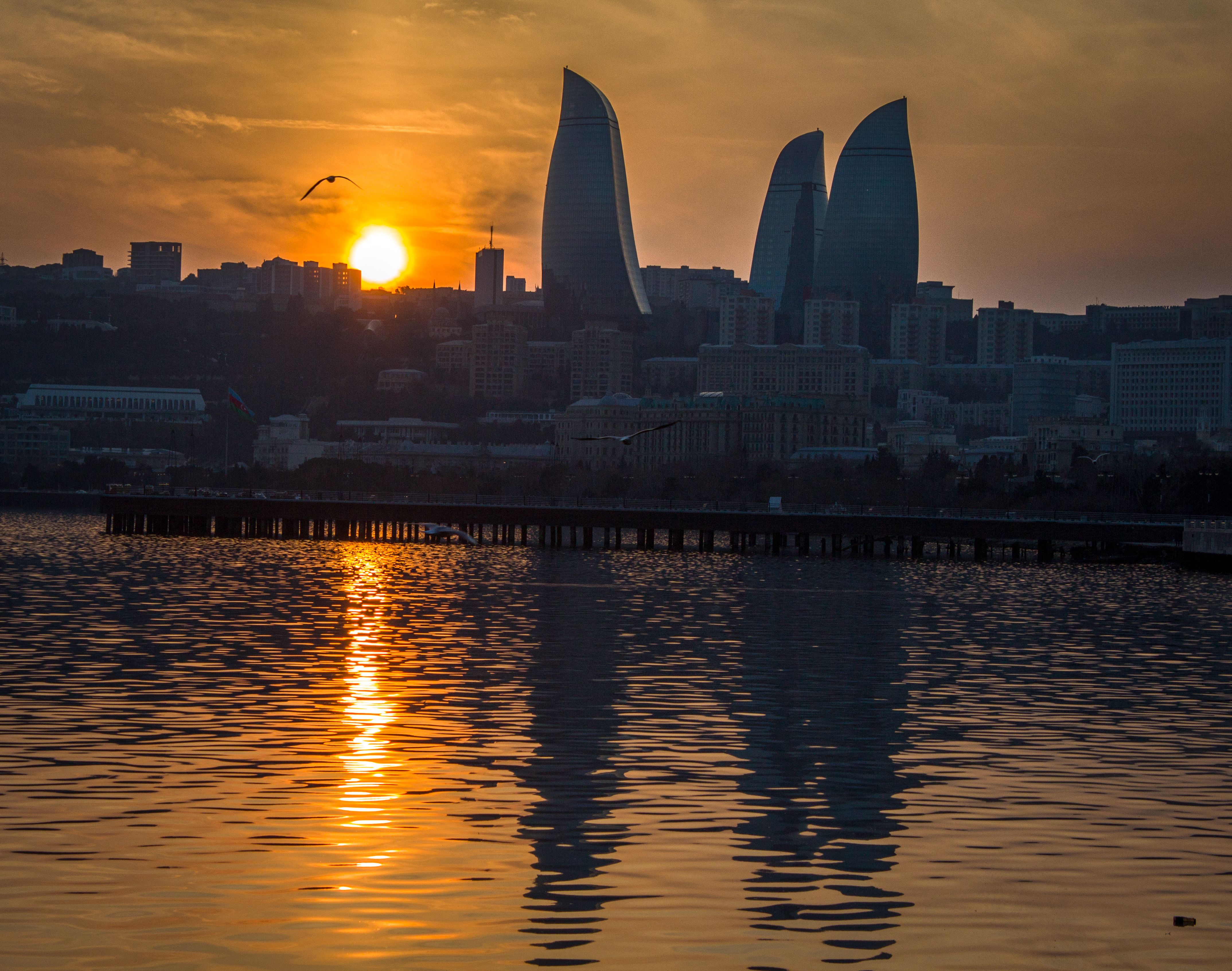 Skyline of Baku at Sunset · Free Stock Photo