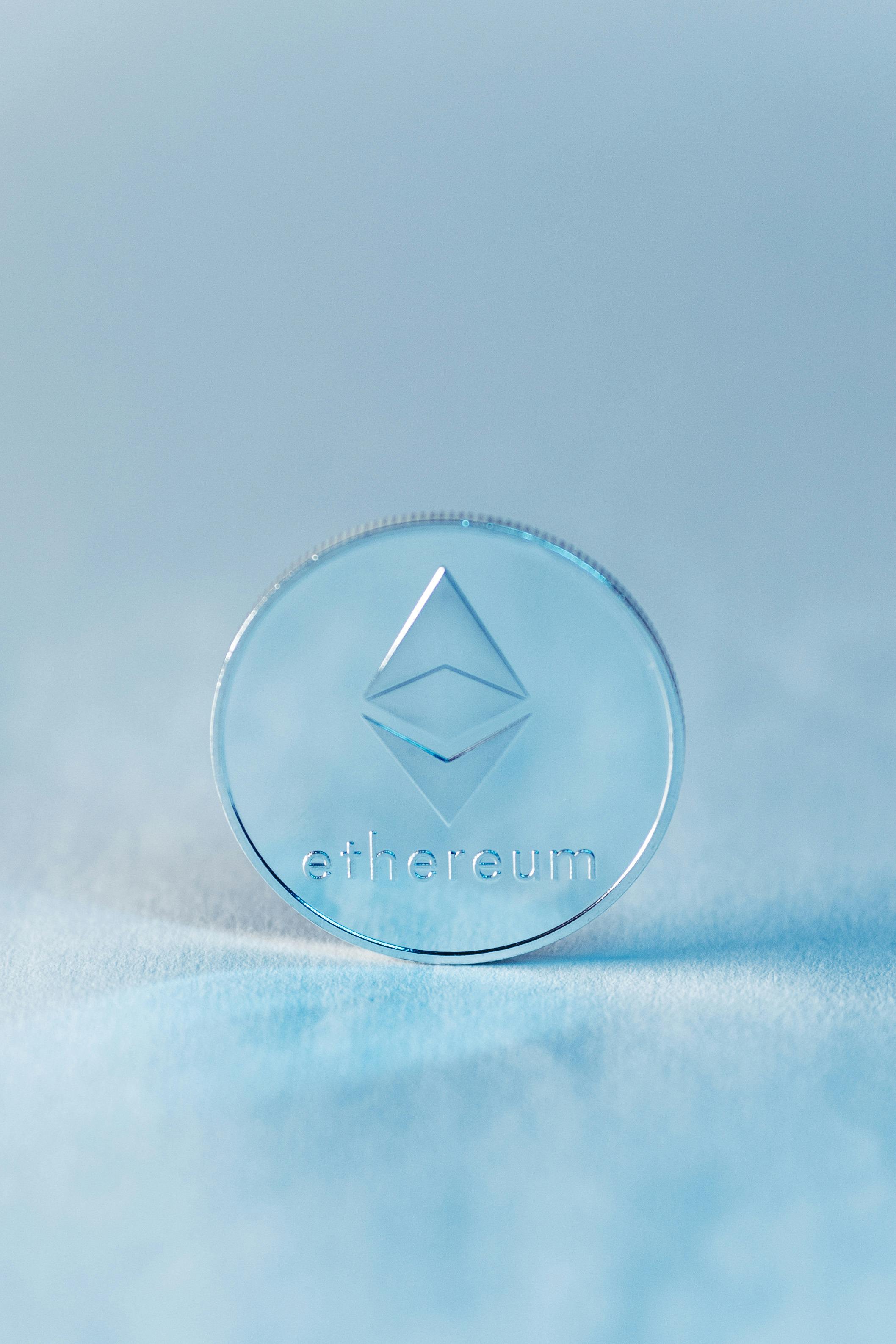 Ethereum Coin on Yellow Background · Free Stock Photo
