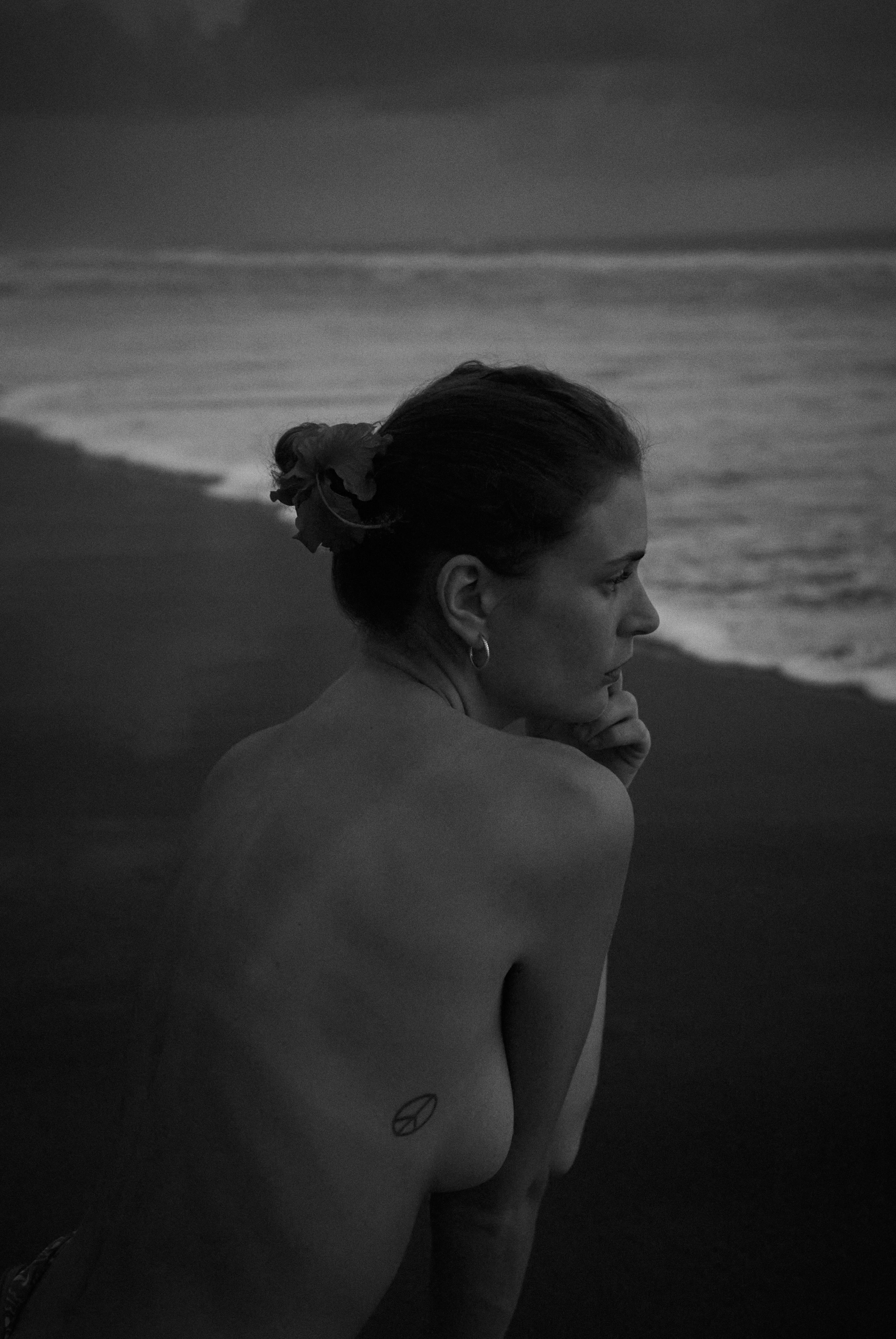 Shirtless Woman on Beach · Free Stock Photo