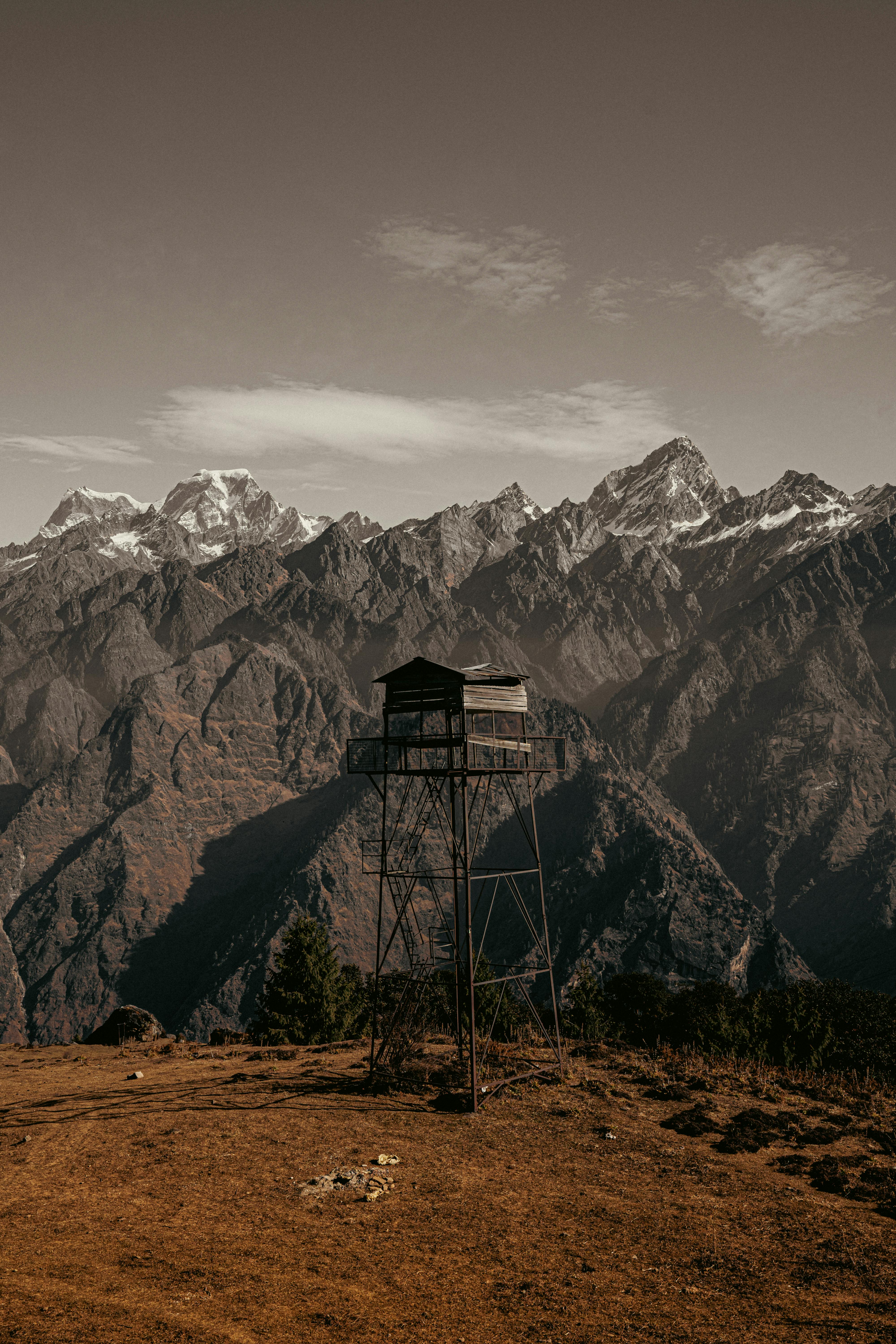 Wooden Tower on Hilltop in Mountains · Free Stock Photo