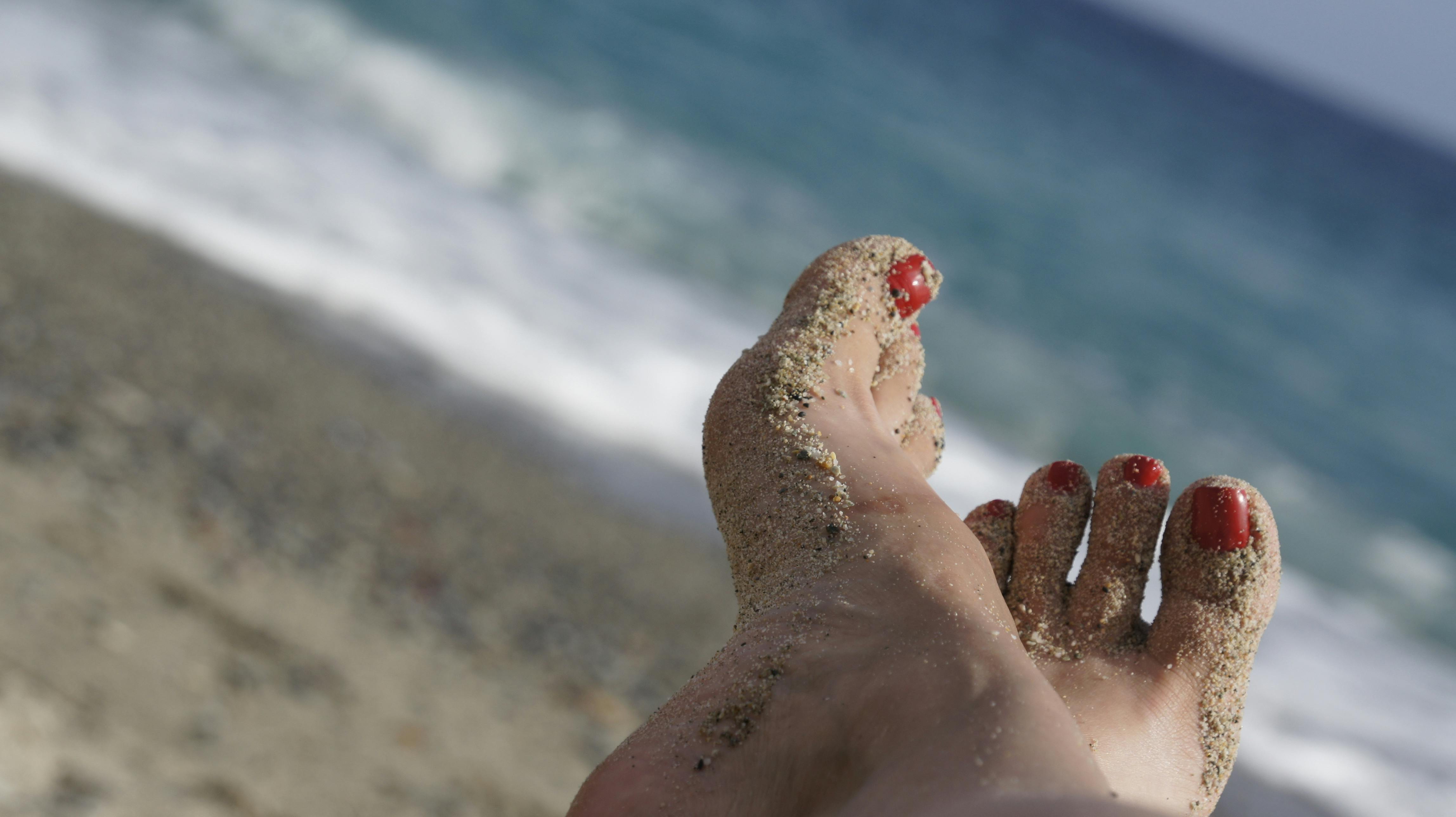 Free stock photo of beach, feet, sea