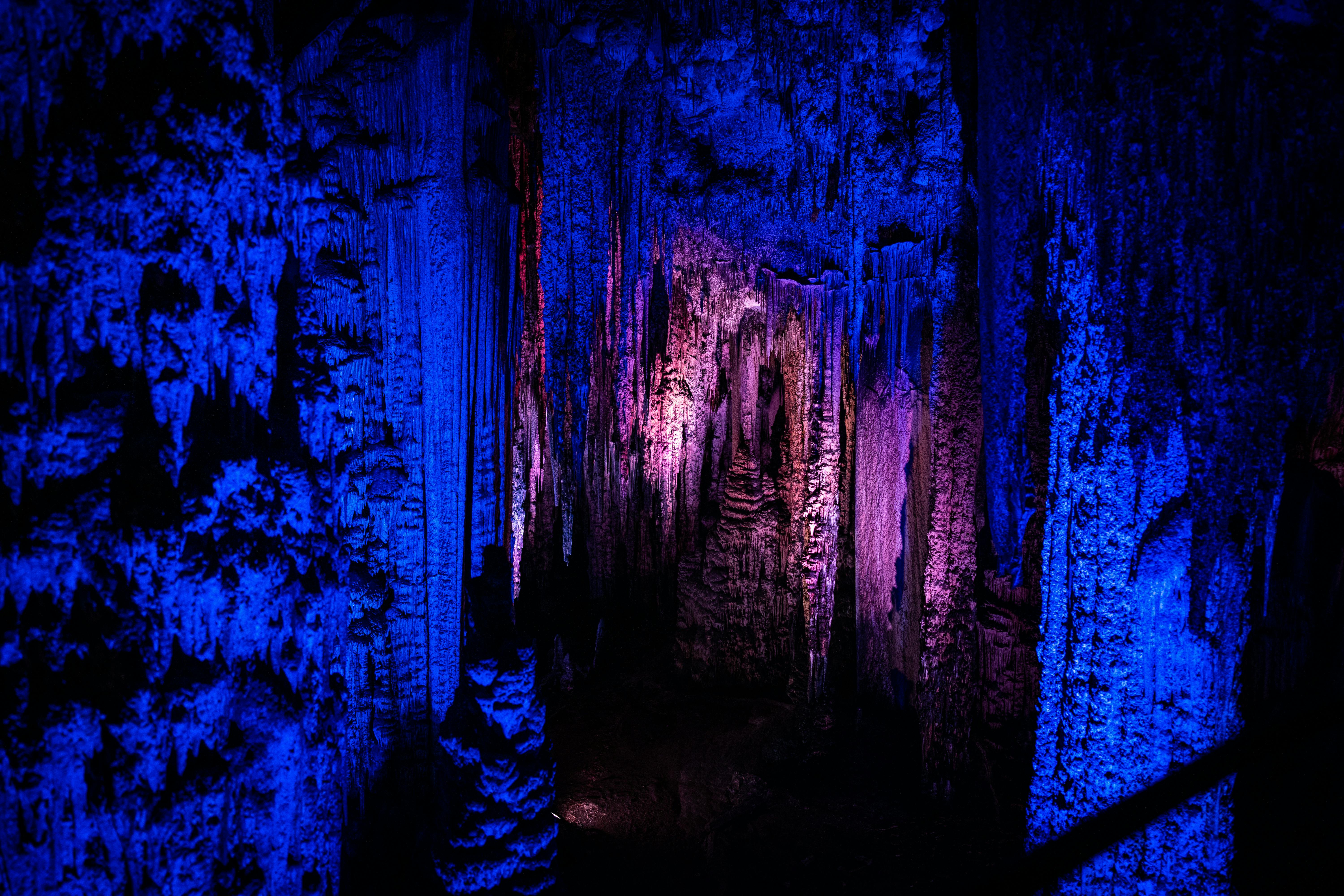 Blue Light on Rocks in Cave · Free Stock Photo
