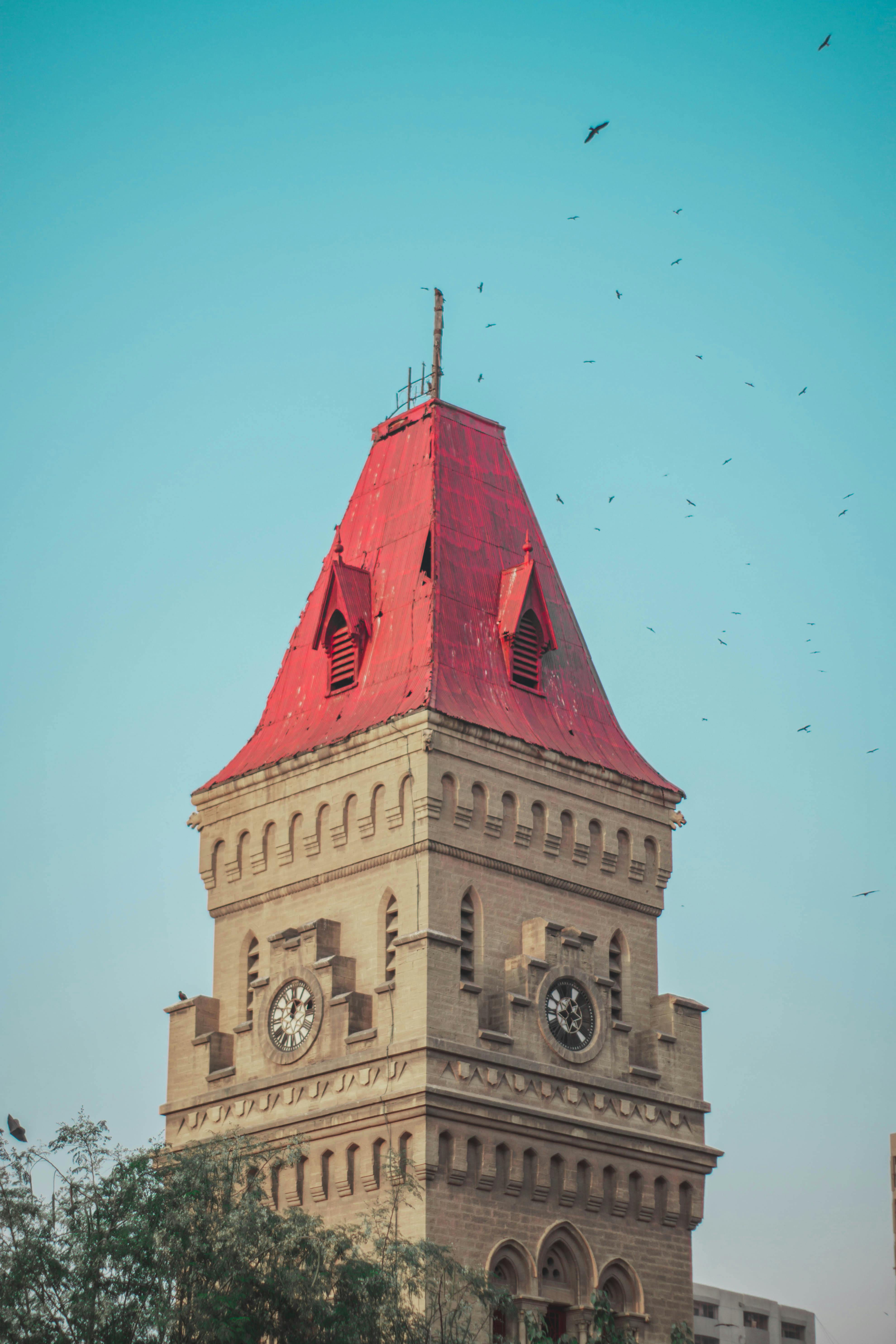 Old Historic Building Tower on Blue Sky · Free Stock Photo