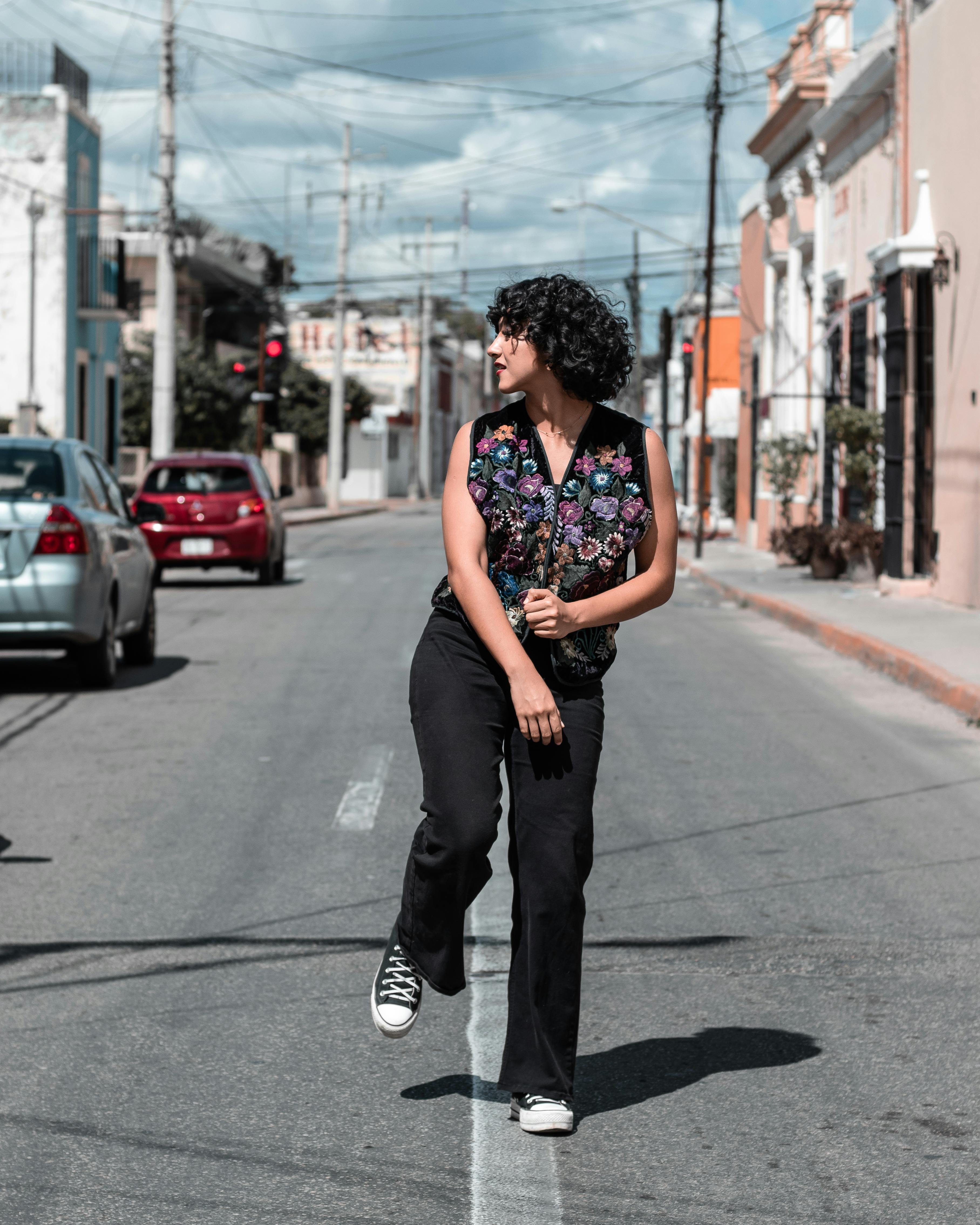 Woman Posing on Street · Free Stock Photo
