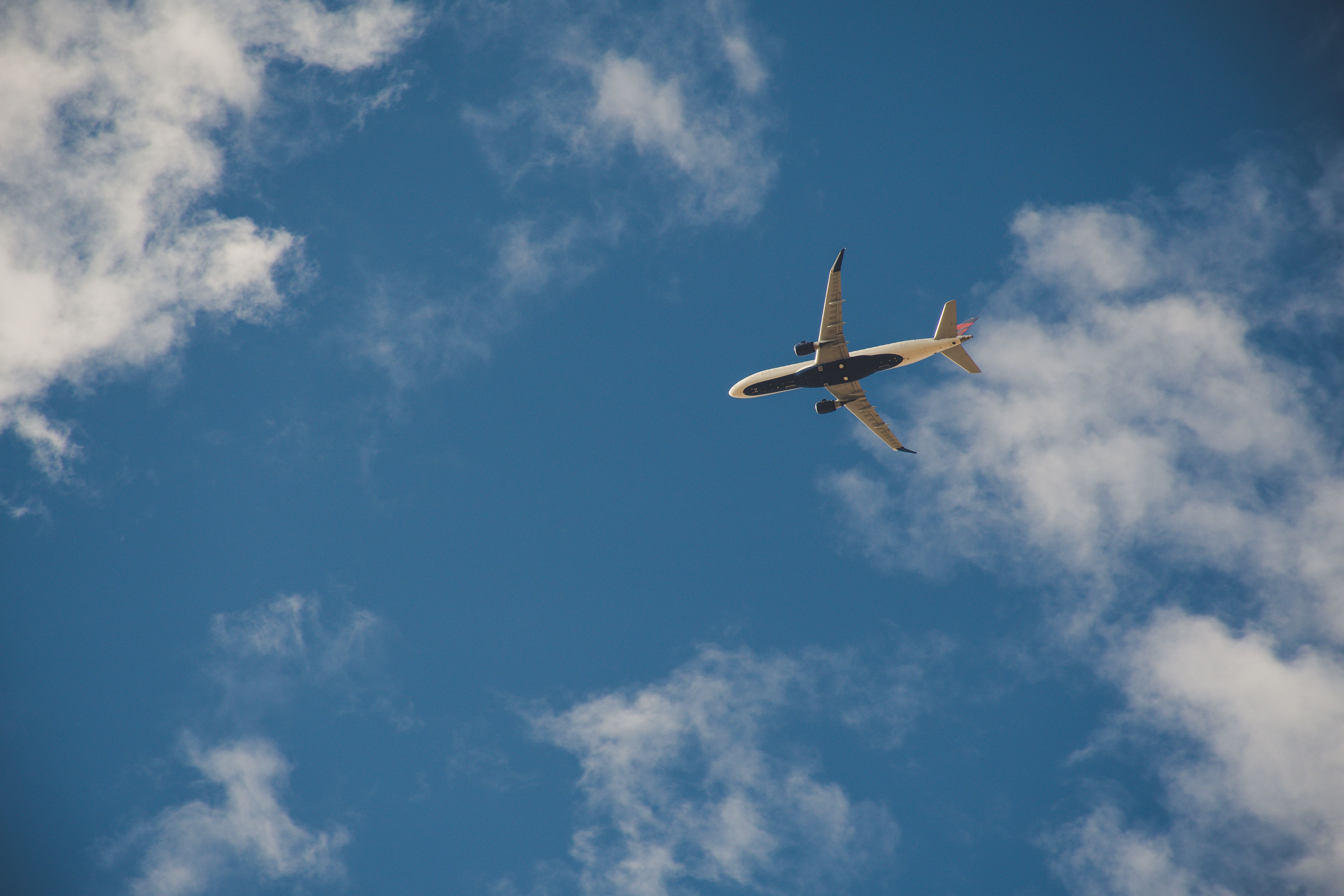Worms Eye View of Airplane Flying on Sky · Free Stock Photo