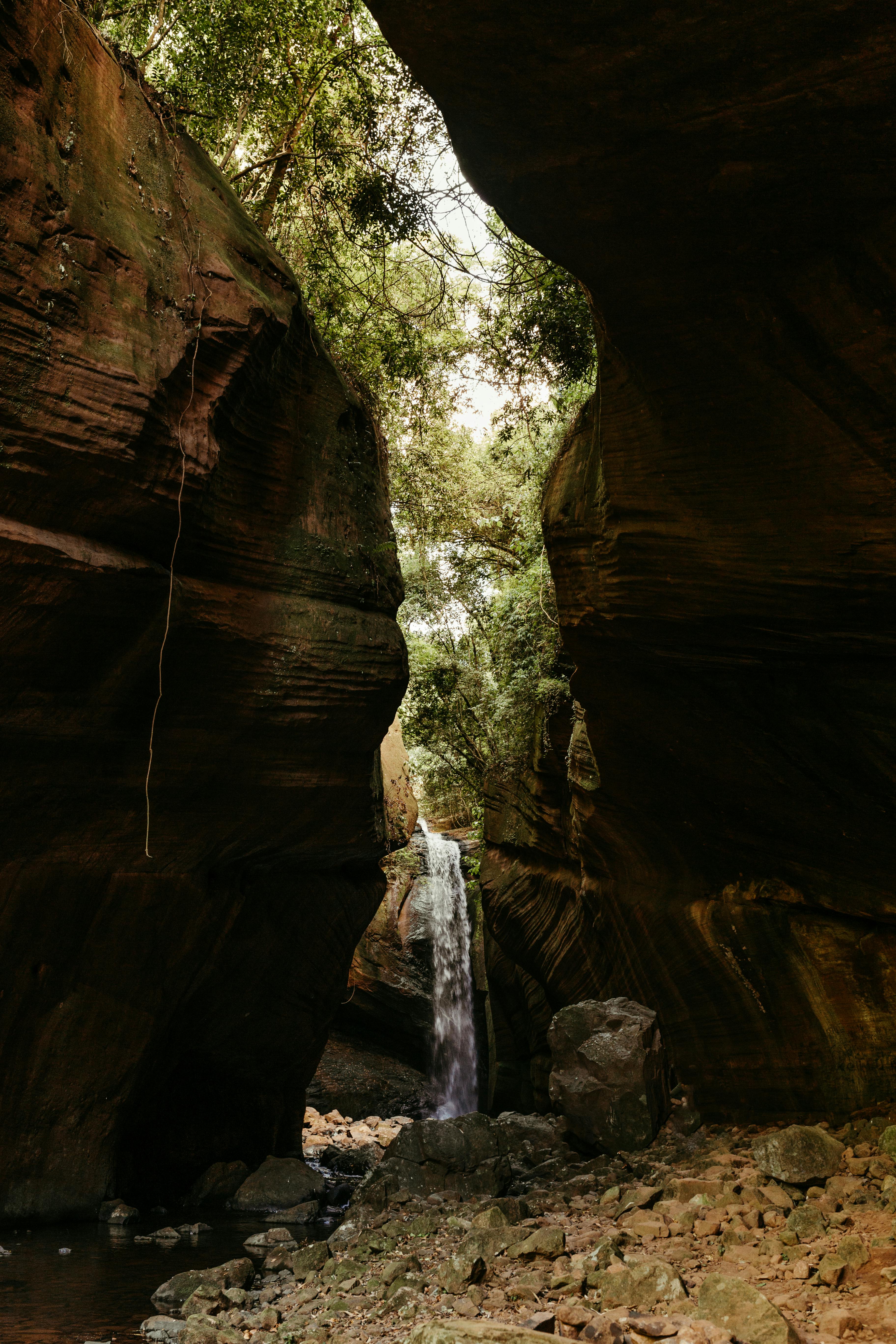 Photo of a Waterfall in a Grotto · Free Stock Photo