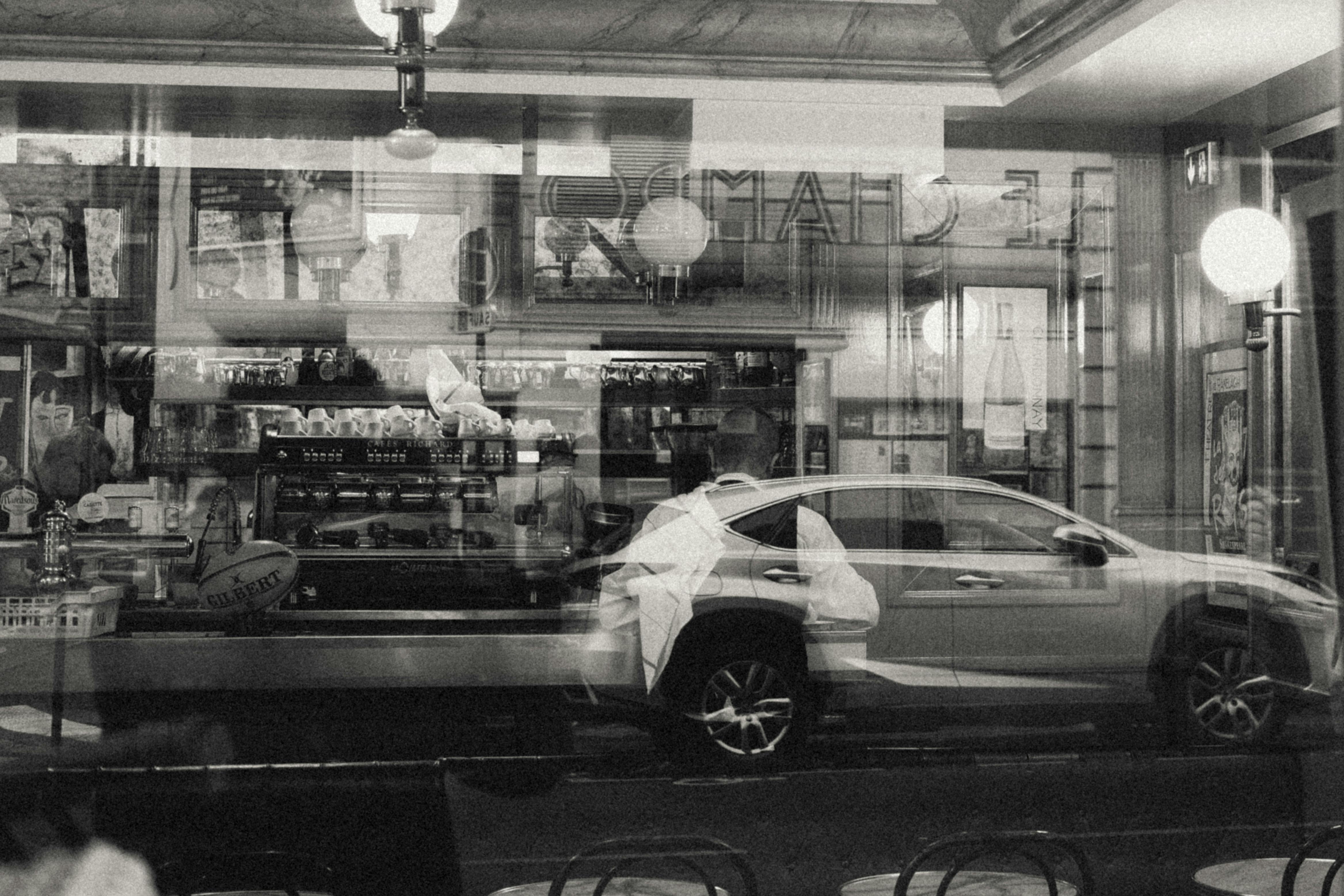Street Reflecting in Coffee Shop Window · Free Stock Photo