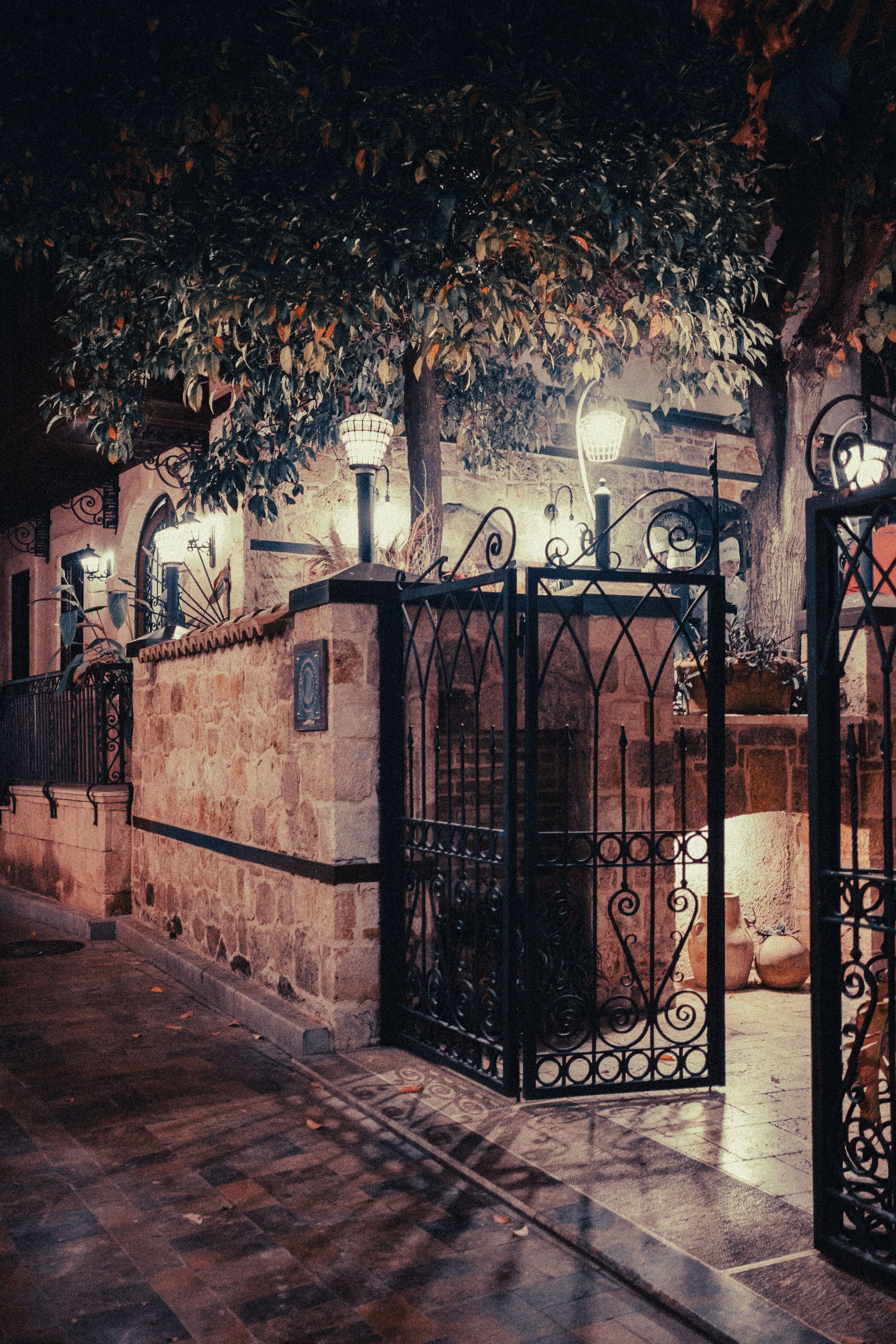 Gate in Fence at Night · Free Stock Photo