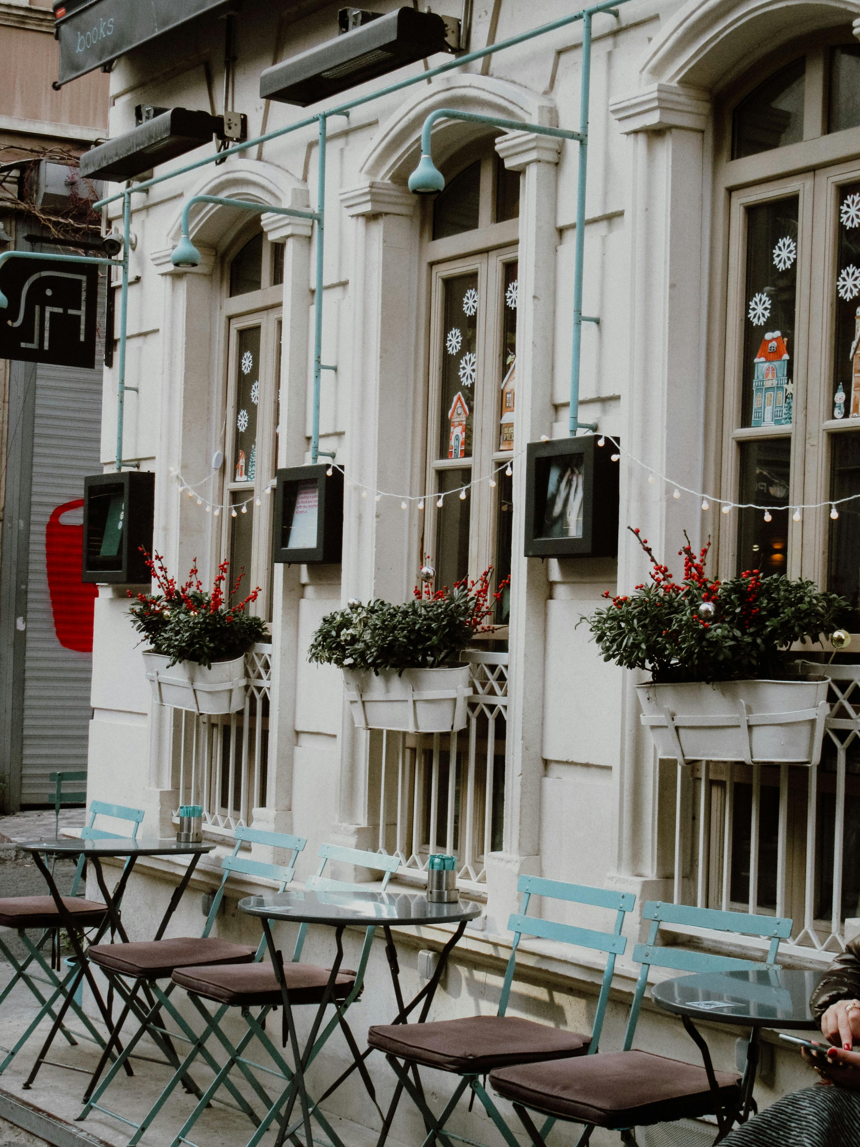 Cafe Patio Outside of a Traditional Building · Free Stock Photo