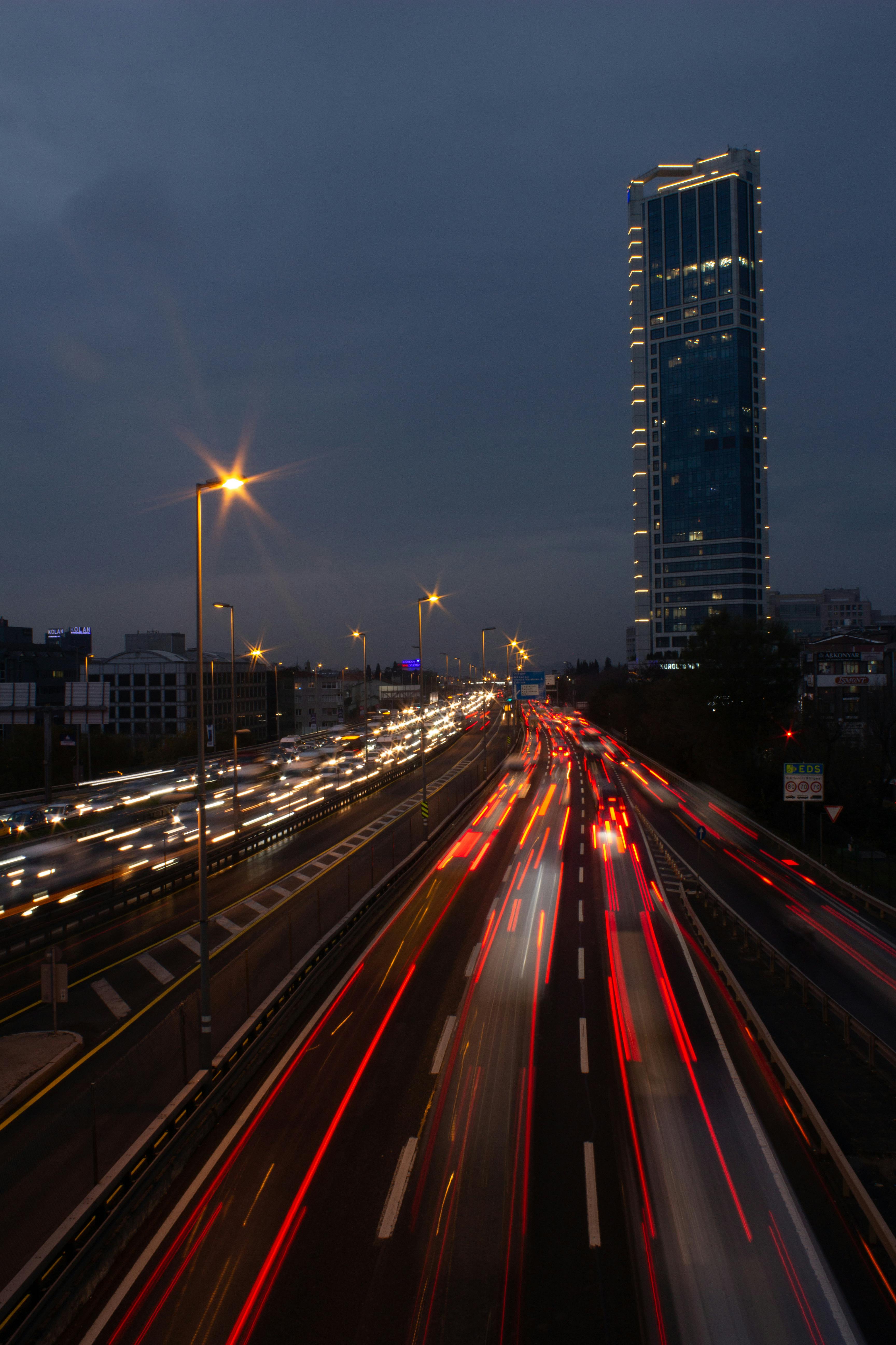 Blurred Traffic Motion at Night · Free Stock Photo