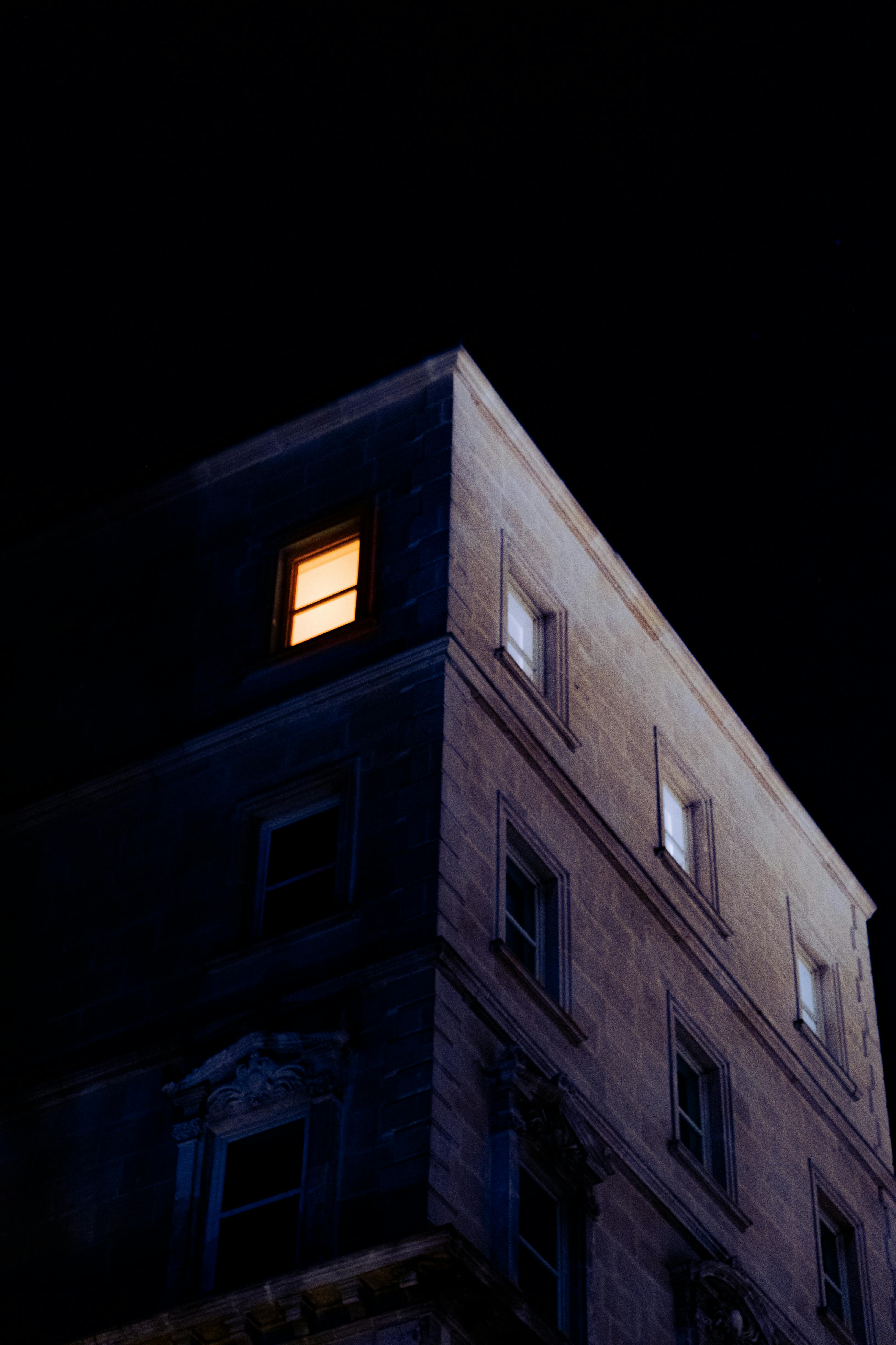 Urban Residential Building at Night · Free Stock Photo