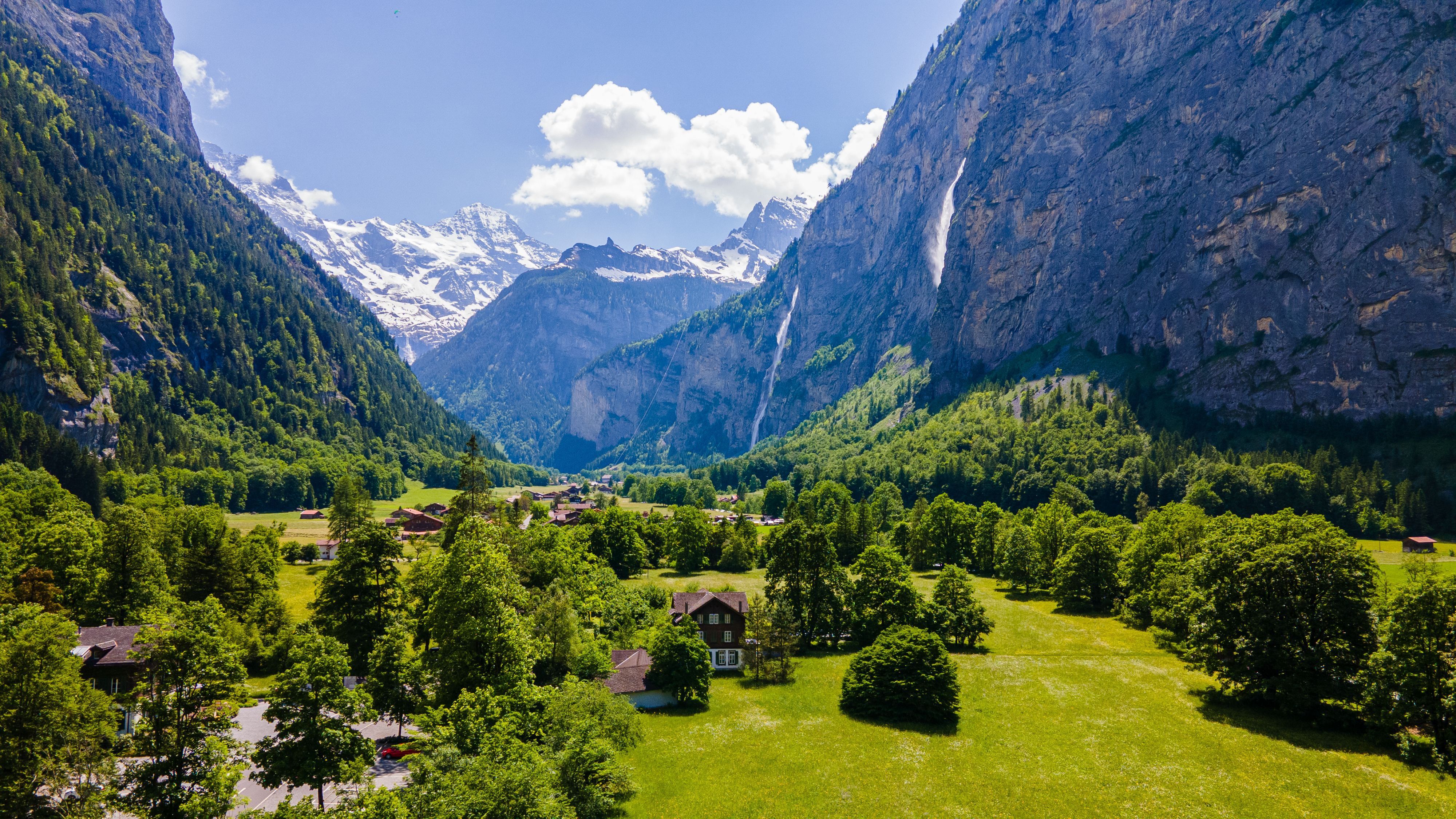 Trees around Village in Valley in Mountains · Free Stock Photo
