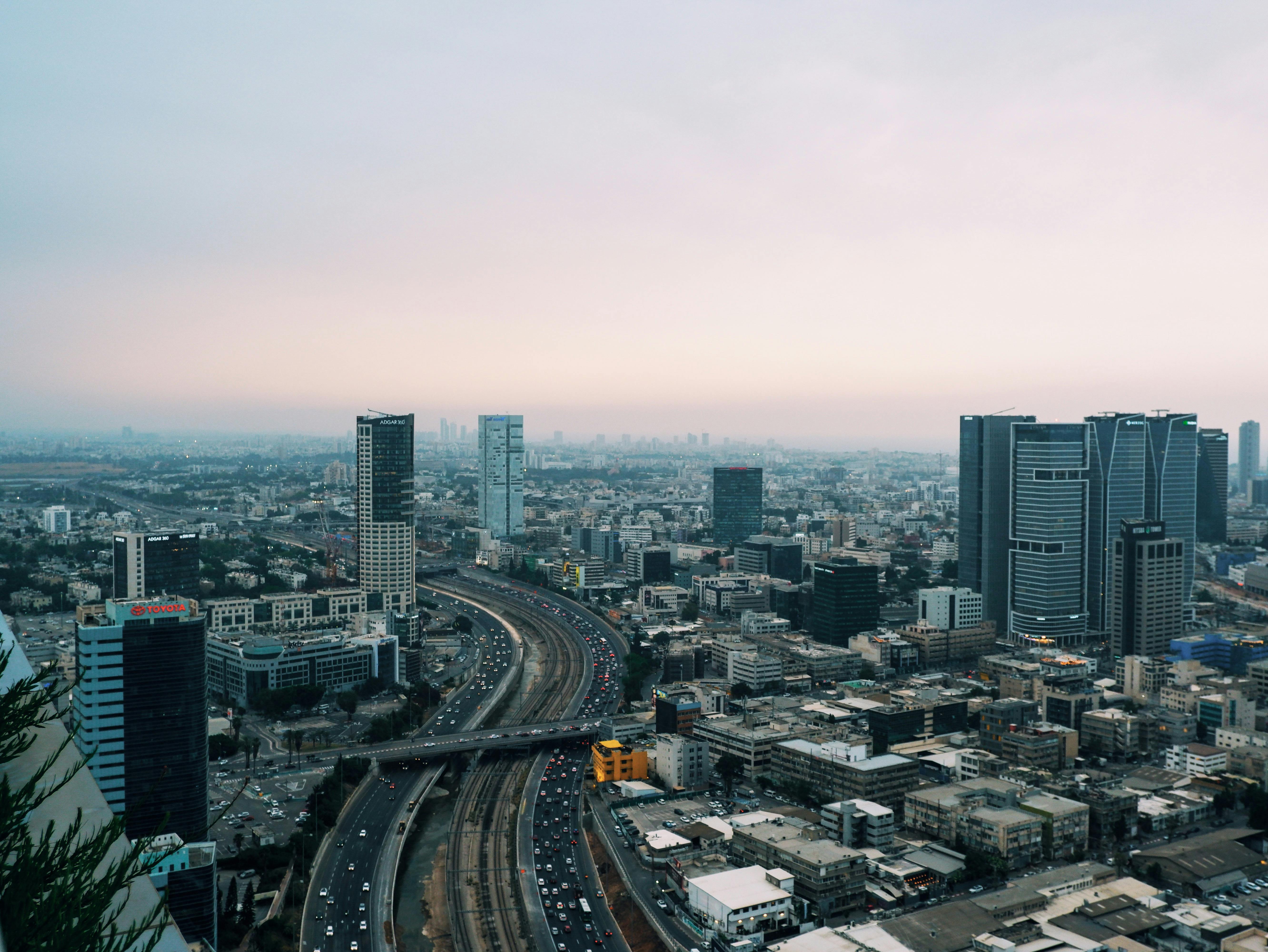 Panoramic View of a Modern City Downtown · Free Stock Photo