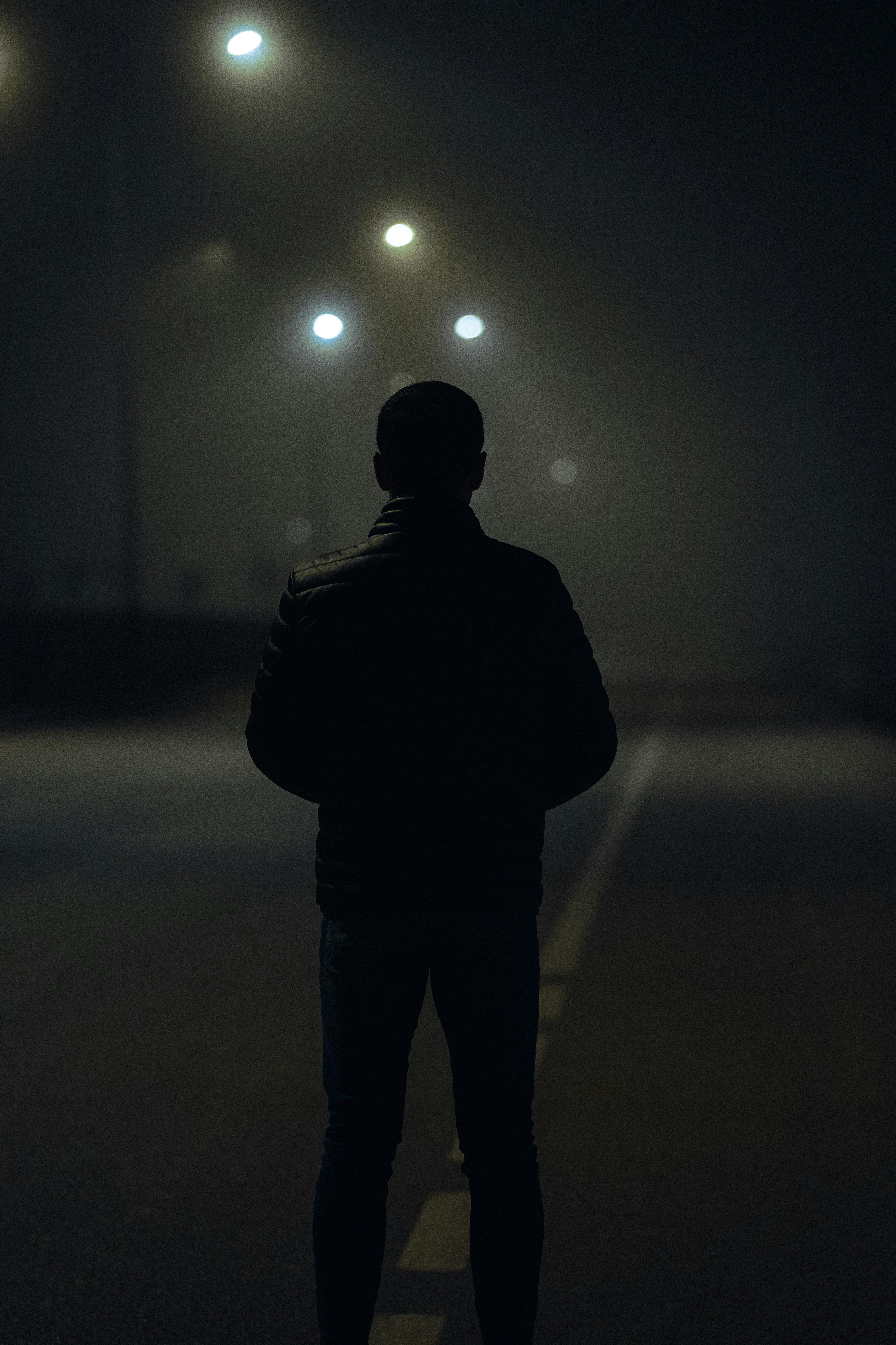 Alone Man on Street at Night · Free Stock Photo