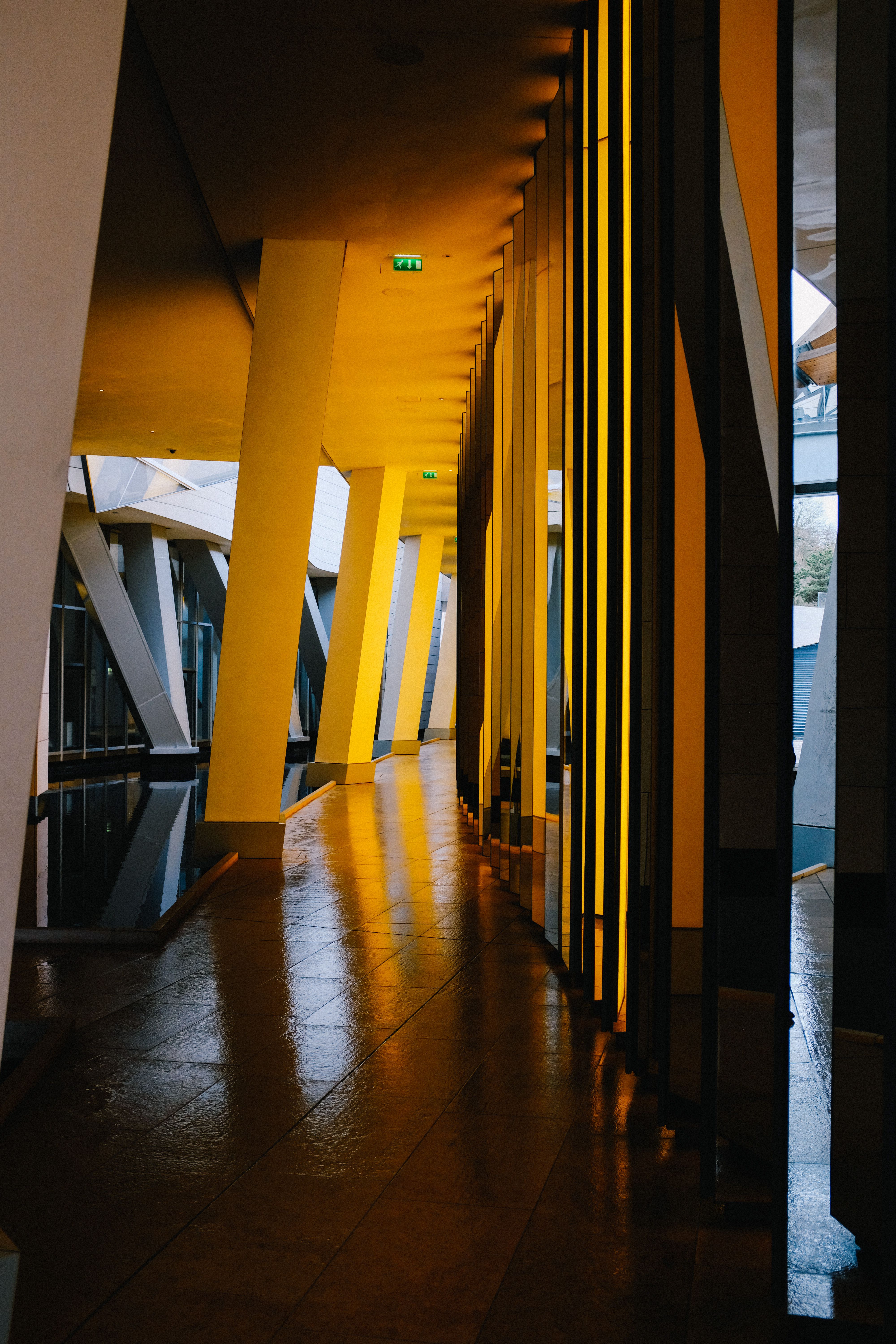 Yellow Lighting in a Modern Building · Free Stock Photo