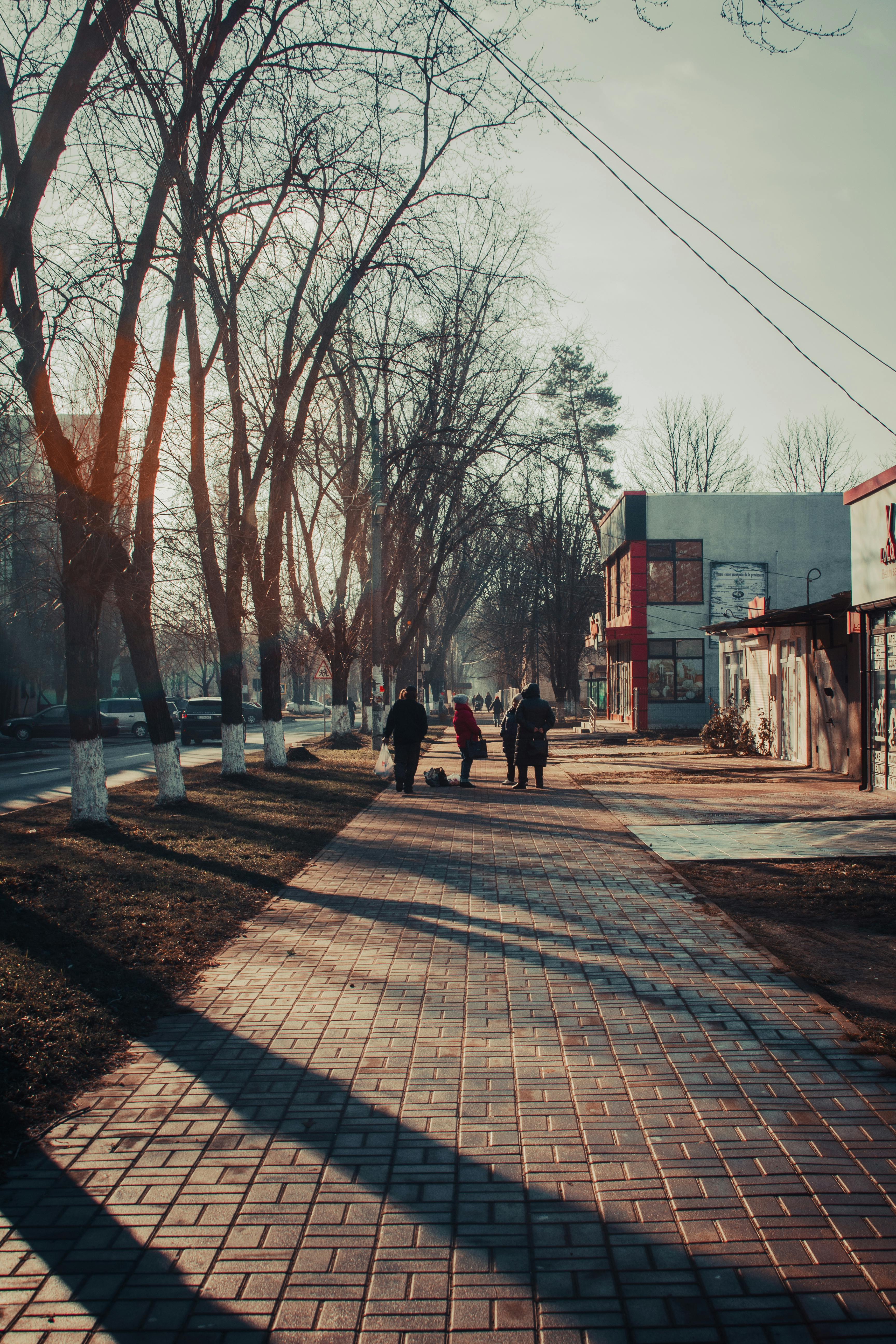 Pedestrians on the Sidewalk in an Urban Area · Free Stock Photo