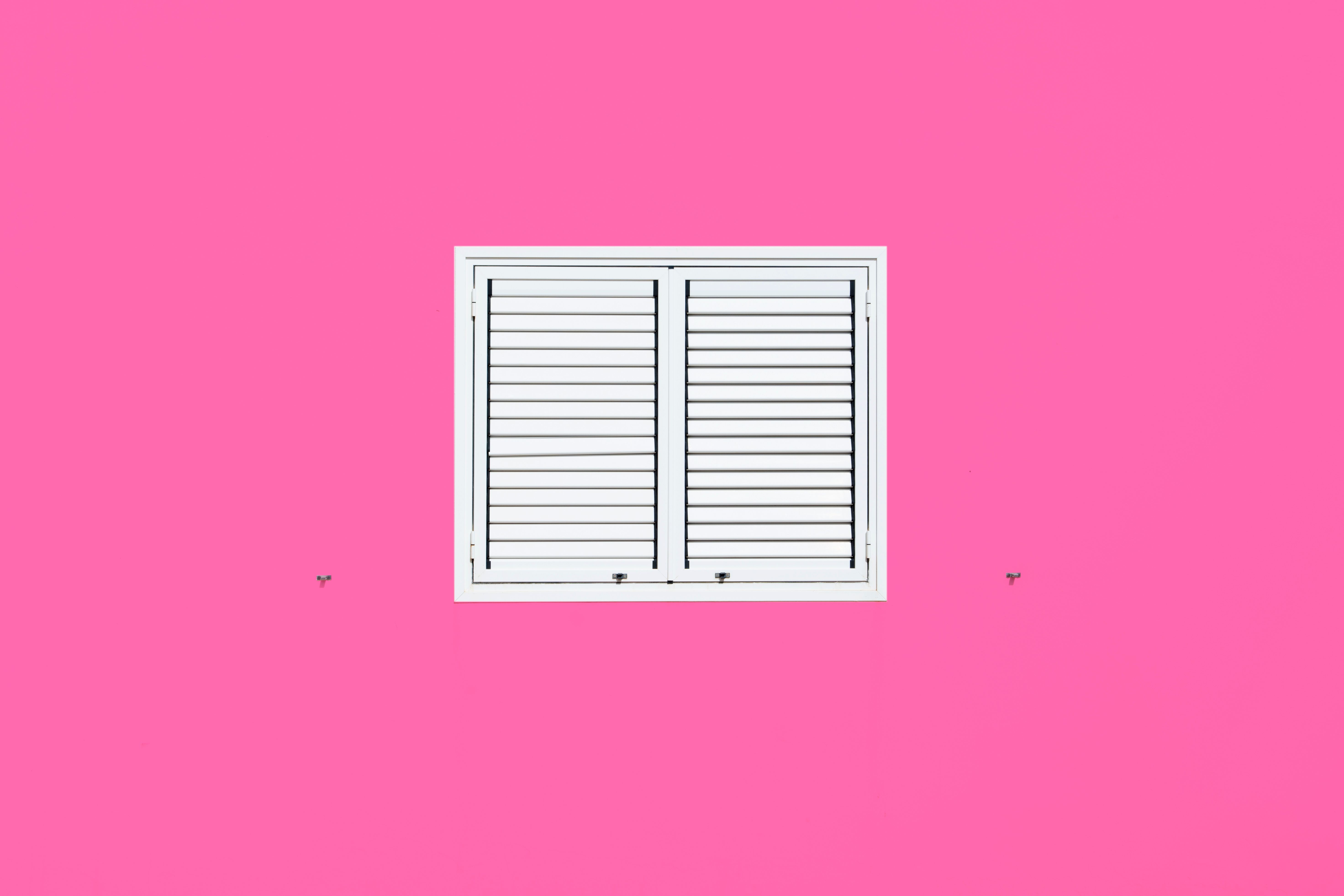 Window Shutters on Pink Wall · Free Stock Photo