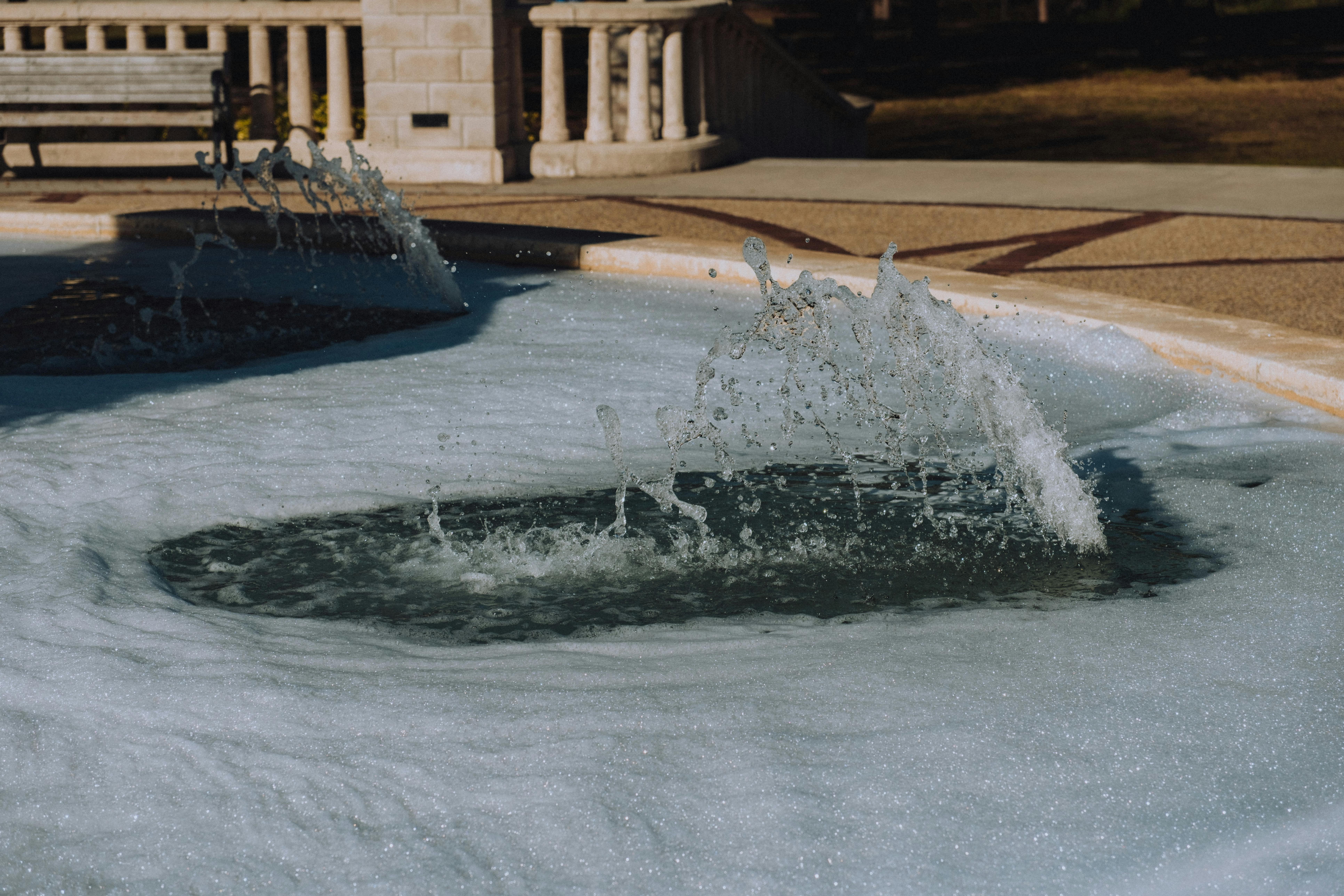 Close-up of Water Splashing in a Fountain · Free Stock Photo
